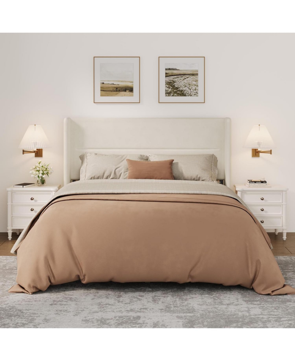 Click here for gaomon Bed Frame with Wingback Headboard  Velvet U... prices