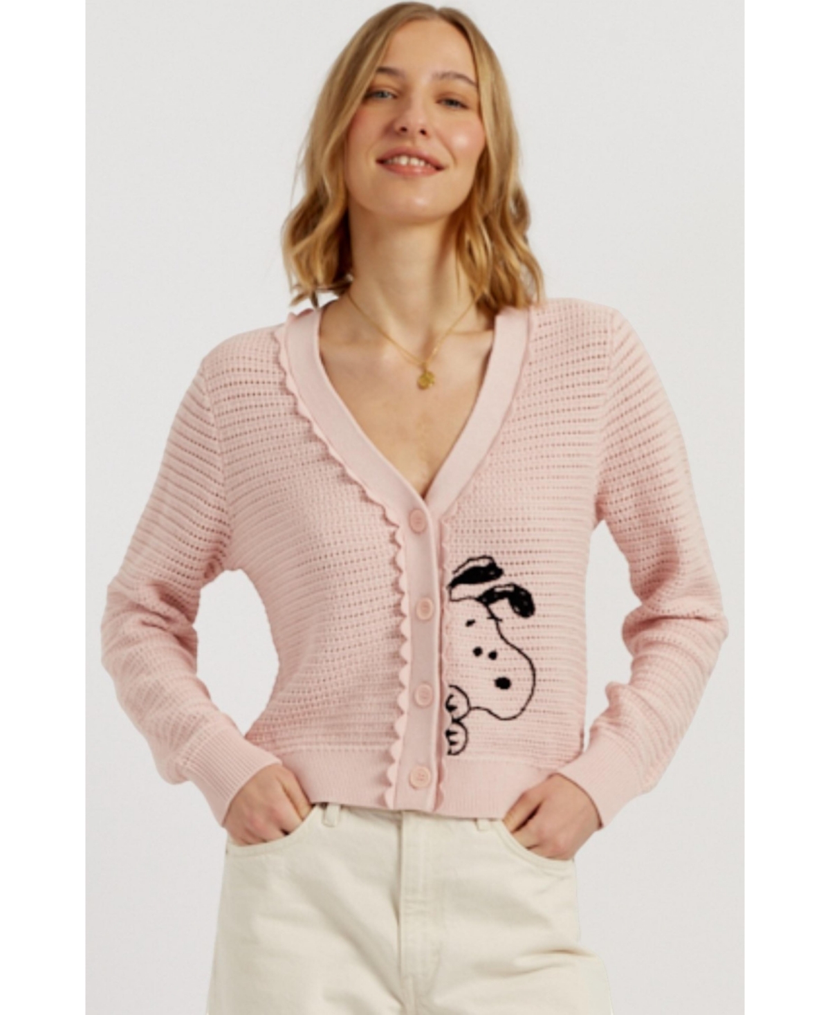 Click here for Chinti & Parker Womens Cotton Snoopy Crochet Peeka... prices