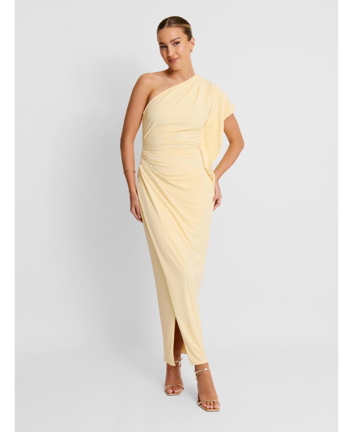 Click here for Six Stories Womens Asymmetric Stretch Gathered Max... prices