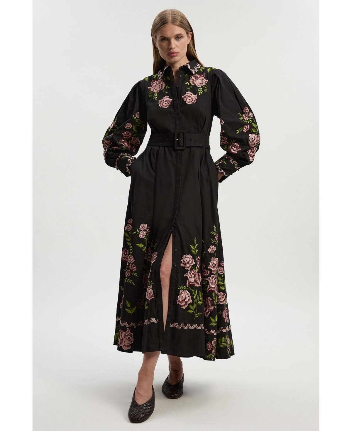 Click here for Karen Millen Womens Rose Embroidered Cotton Shirt... prices