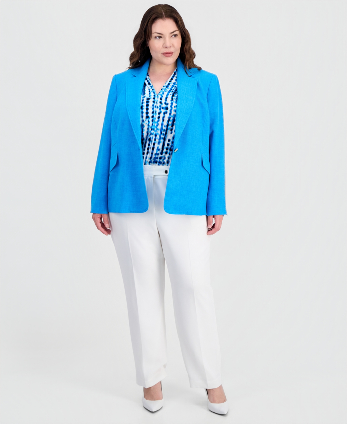 Click here for Kasper Plus Size Ava Straight-Leg Pants - Vanilla... prices