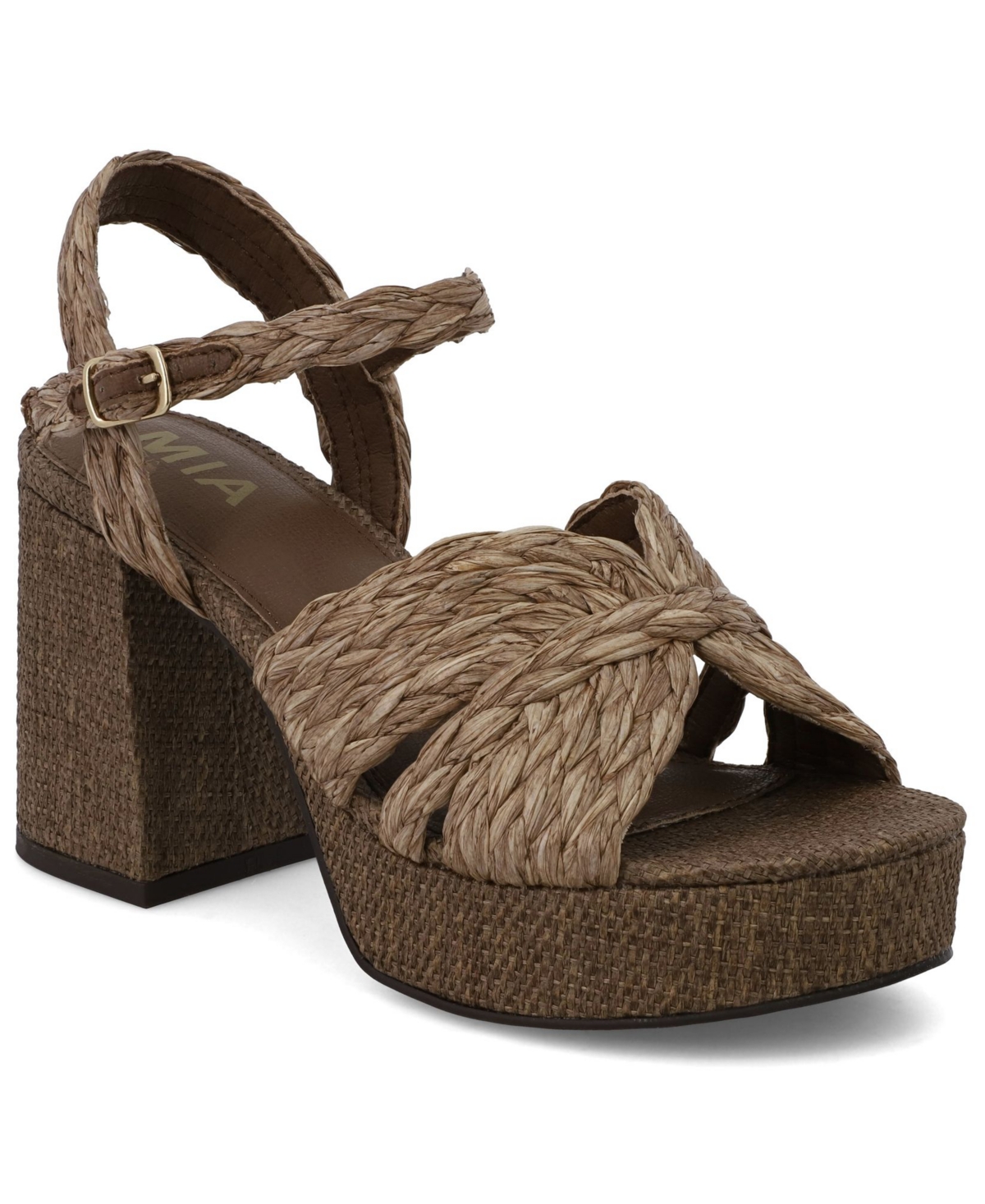 Click here for Mia Womens Woven Raffia Platform Dress Sandals - B... prices