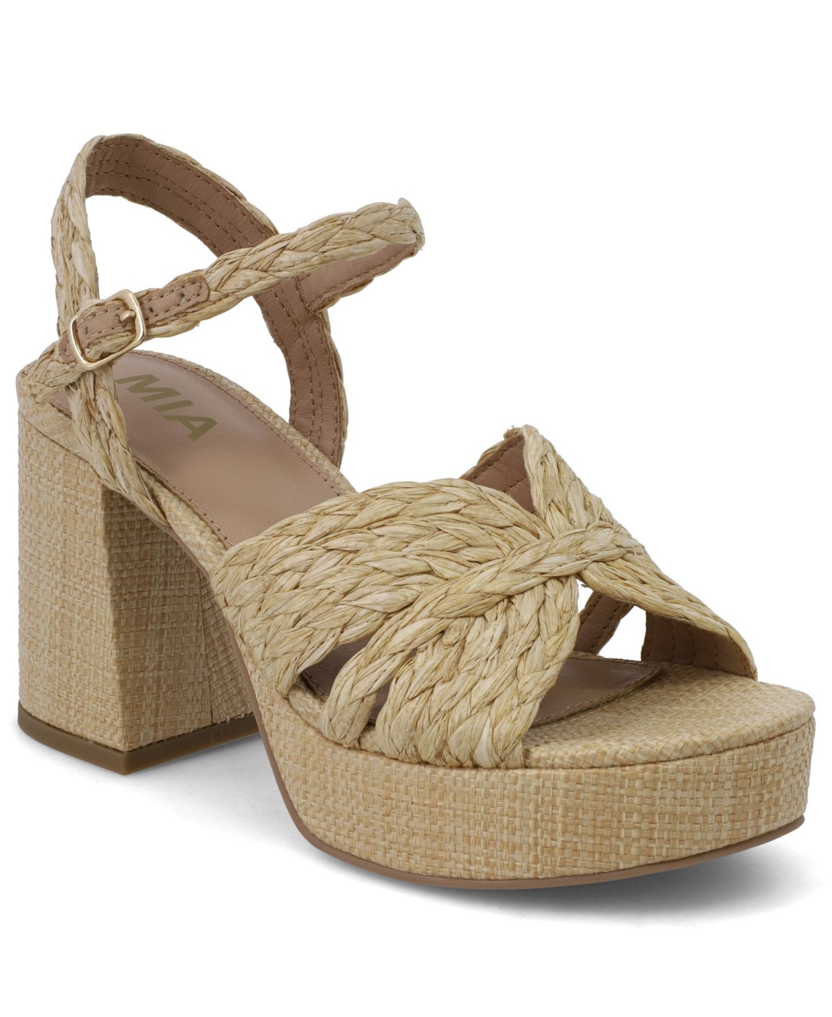 Click here for Mia Womens Woven Raffia Platform Dress Sandals - N... prices