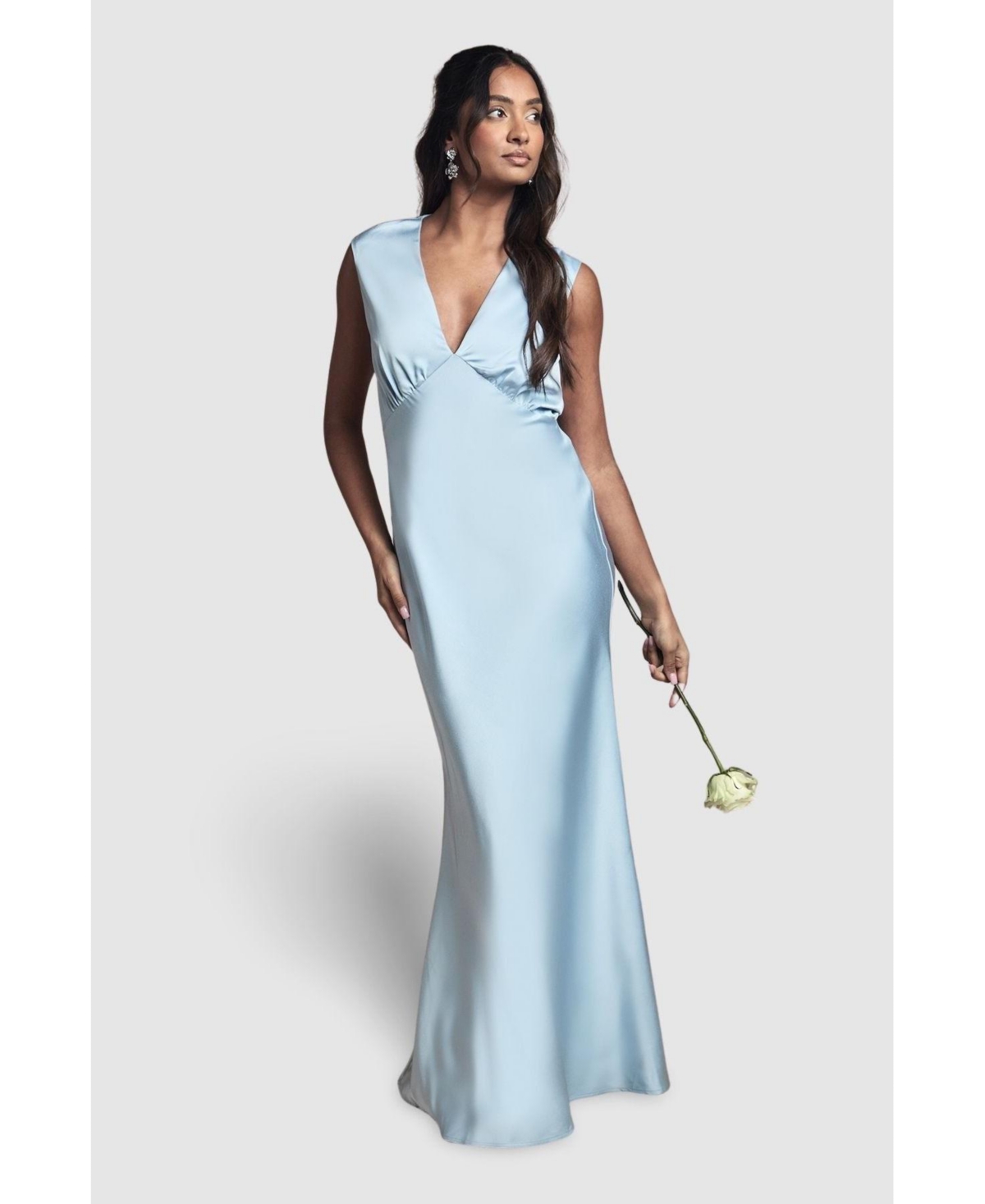 Click here for Oasis Womens Satin Maxi Bridesmaid Dress - Light b... prices