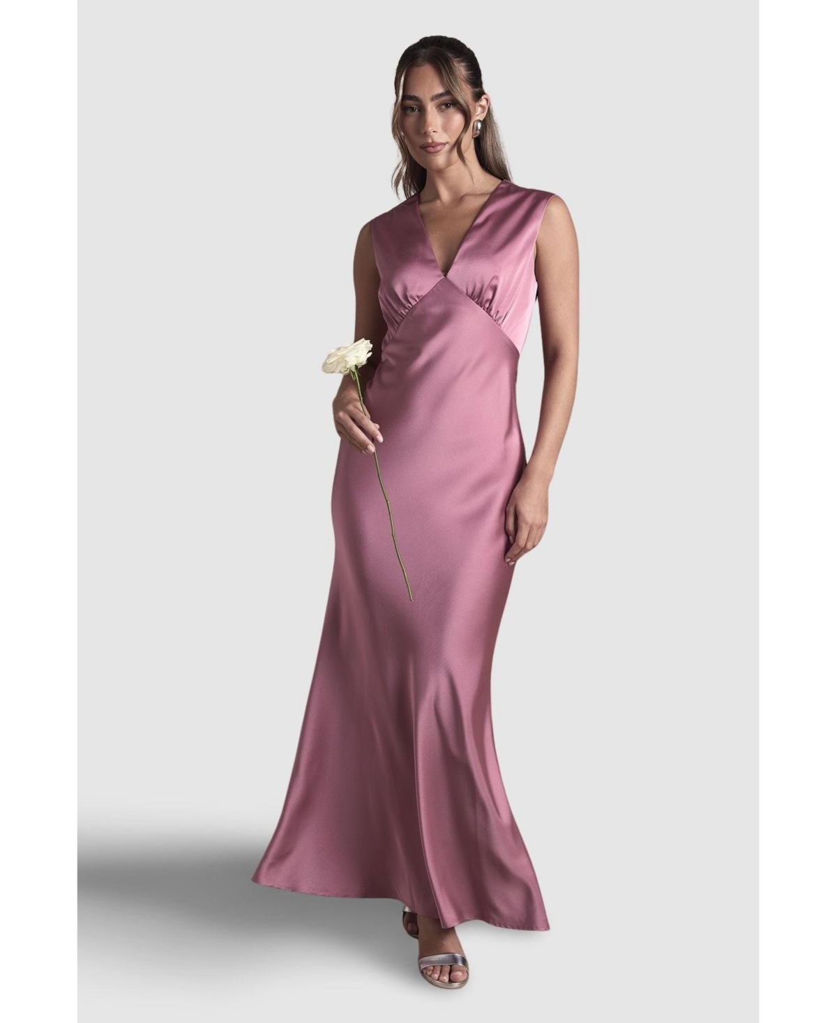 Click here for Oasis Womens Satin Maxi Bridesmaid Dress - Rose prices
