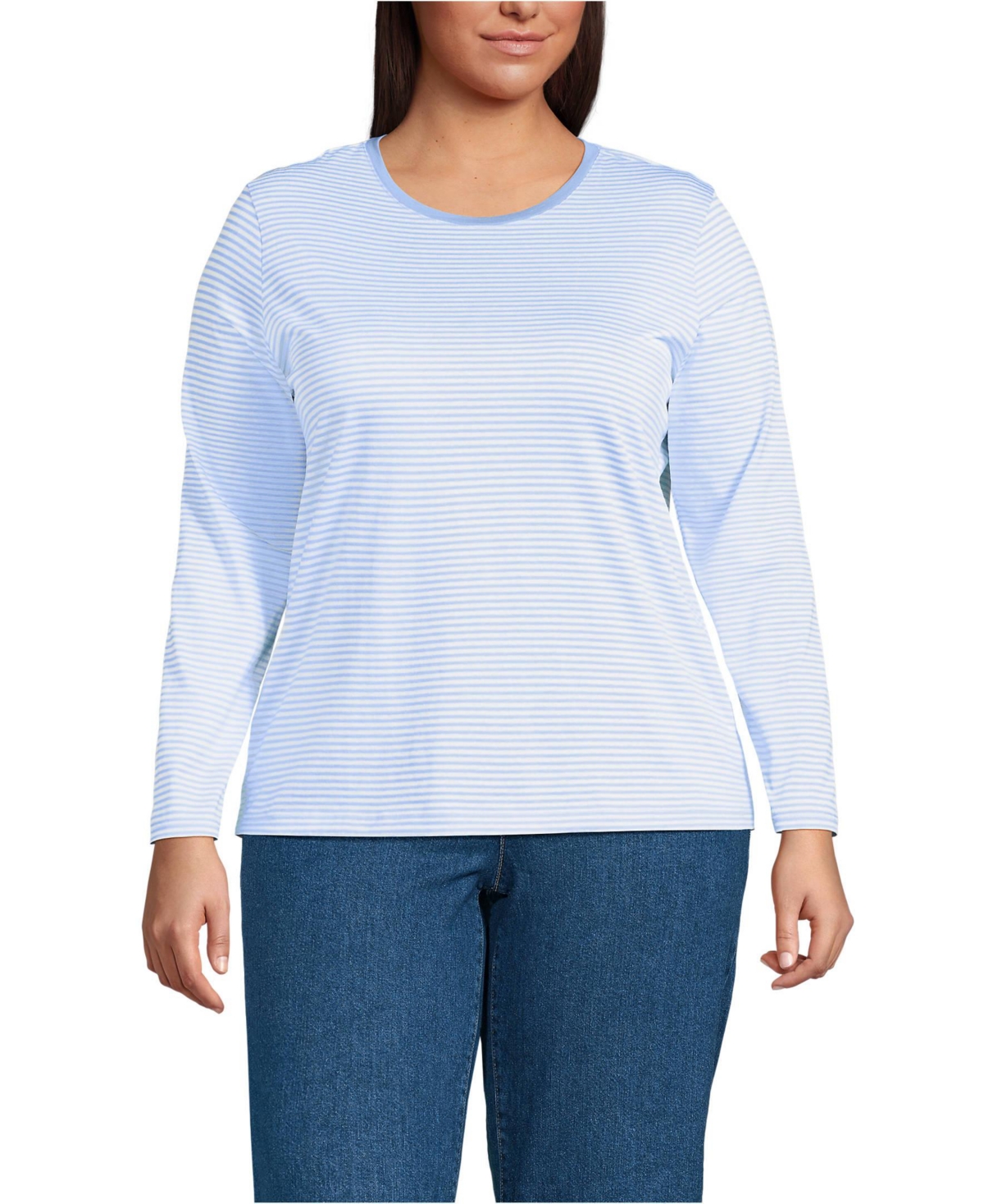 Click here for Lands End Plus Size Relaxed Supima Cotton Long Sle... prices