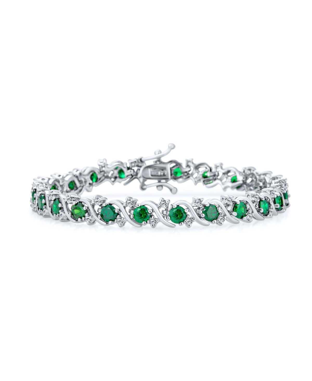 Click here for Bling Jewelry Fancy Emerald Green Cz Cubic Zirconi... prices