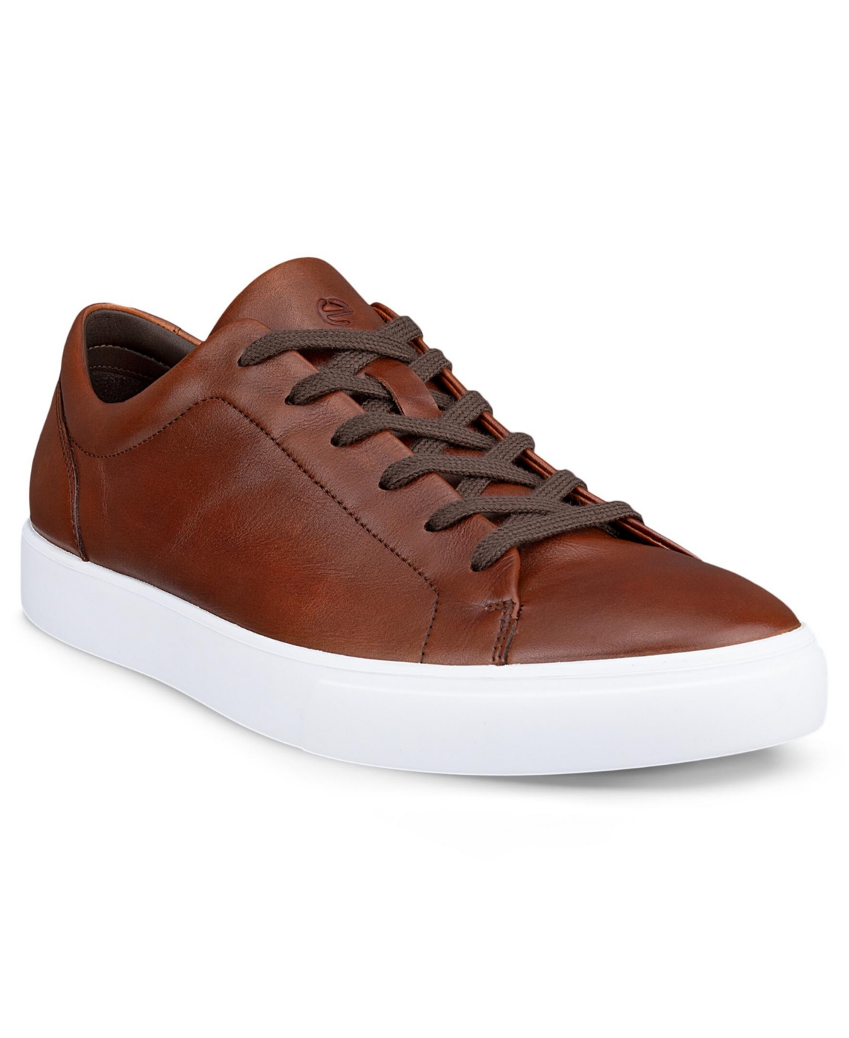 Click here for Ecco Mens Lace-Up Round Toe Sneakers - Cognac prices