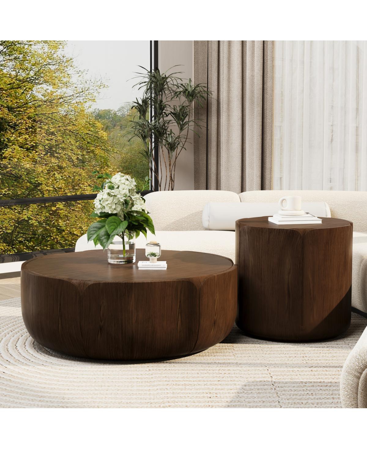 Click here for Streamdale Furniture Round Wood Grain Drum Coffee... prices