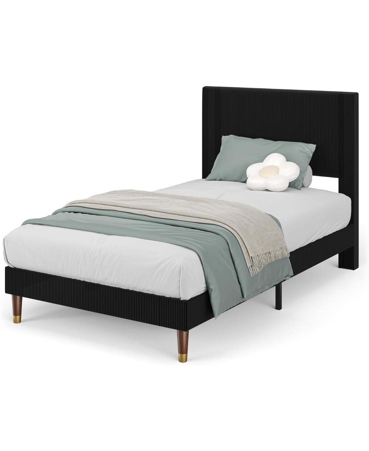 Click here for gaomon Corduroy Upholstered Platform Bed Frame wit... prices