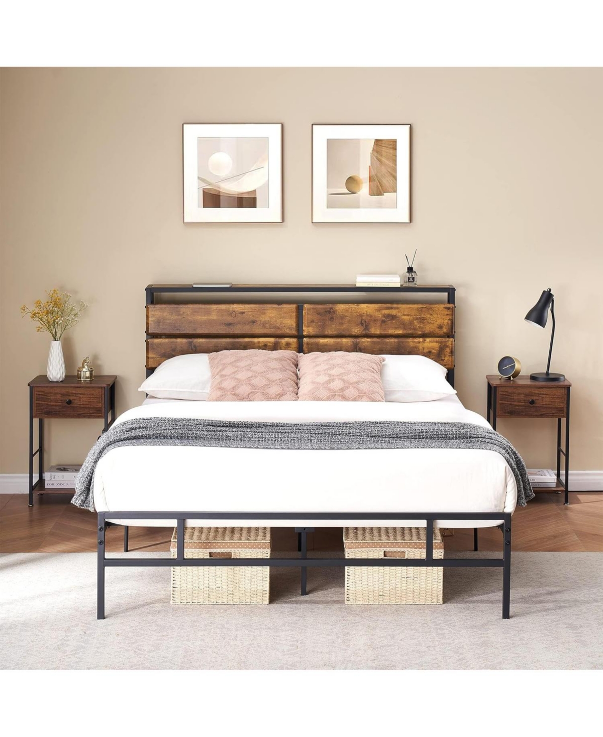 Click here for gaomon Queen Metal Platform Bed Frame With Storage... prices