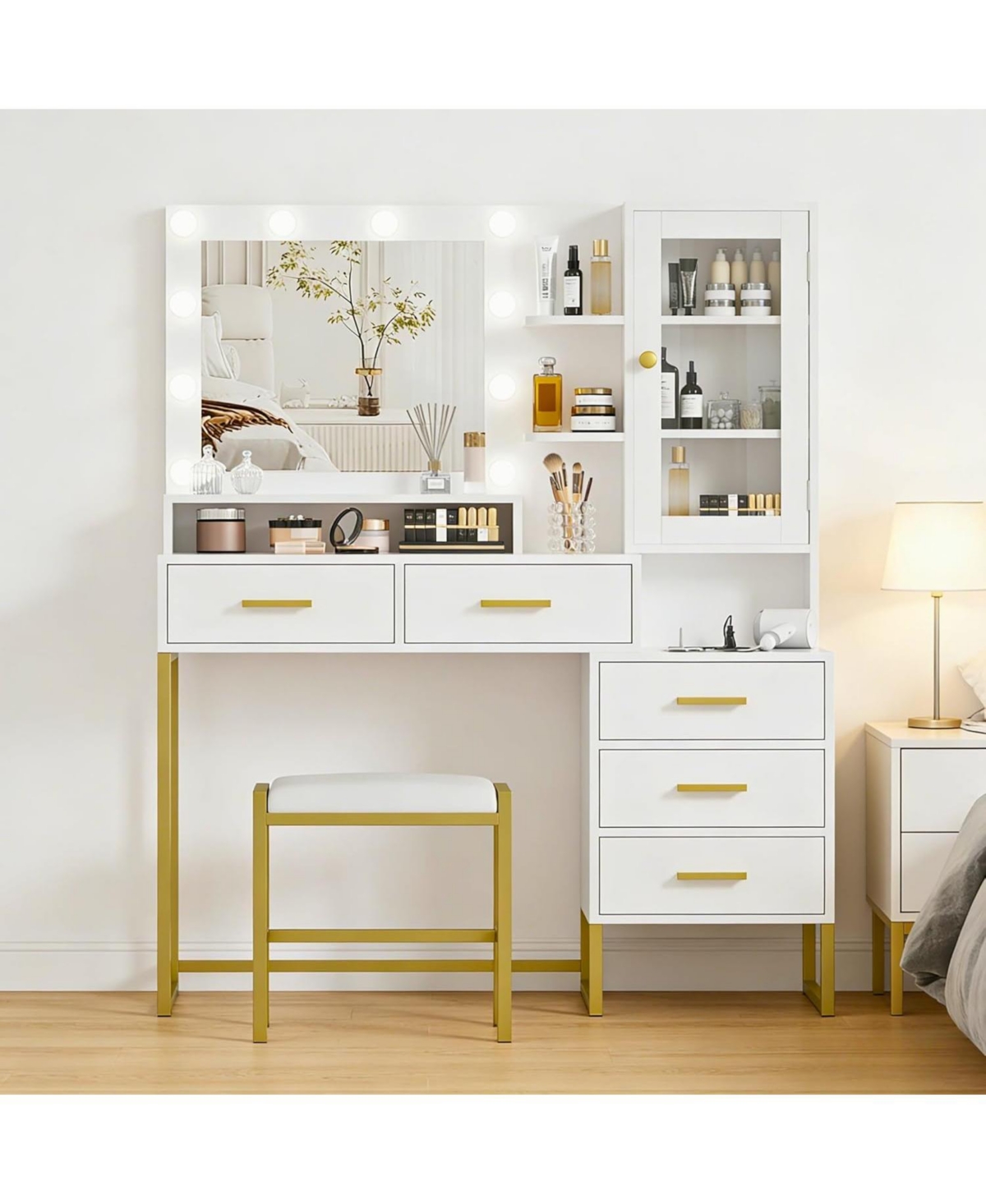 Click here for Gaomon Large Makeup Vanity Set with Led Lighted Mi... prices