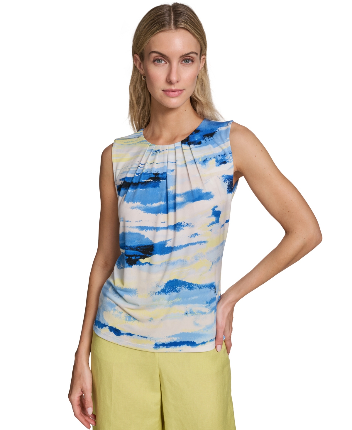 Click here for Calvin Klein Womens Printed Crew Neck Camisole Top... prices