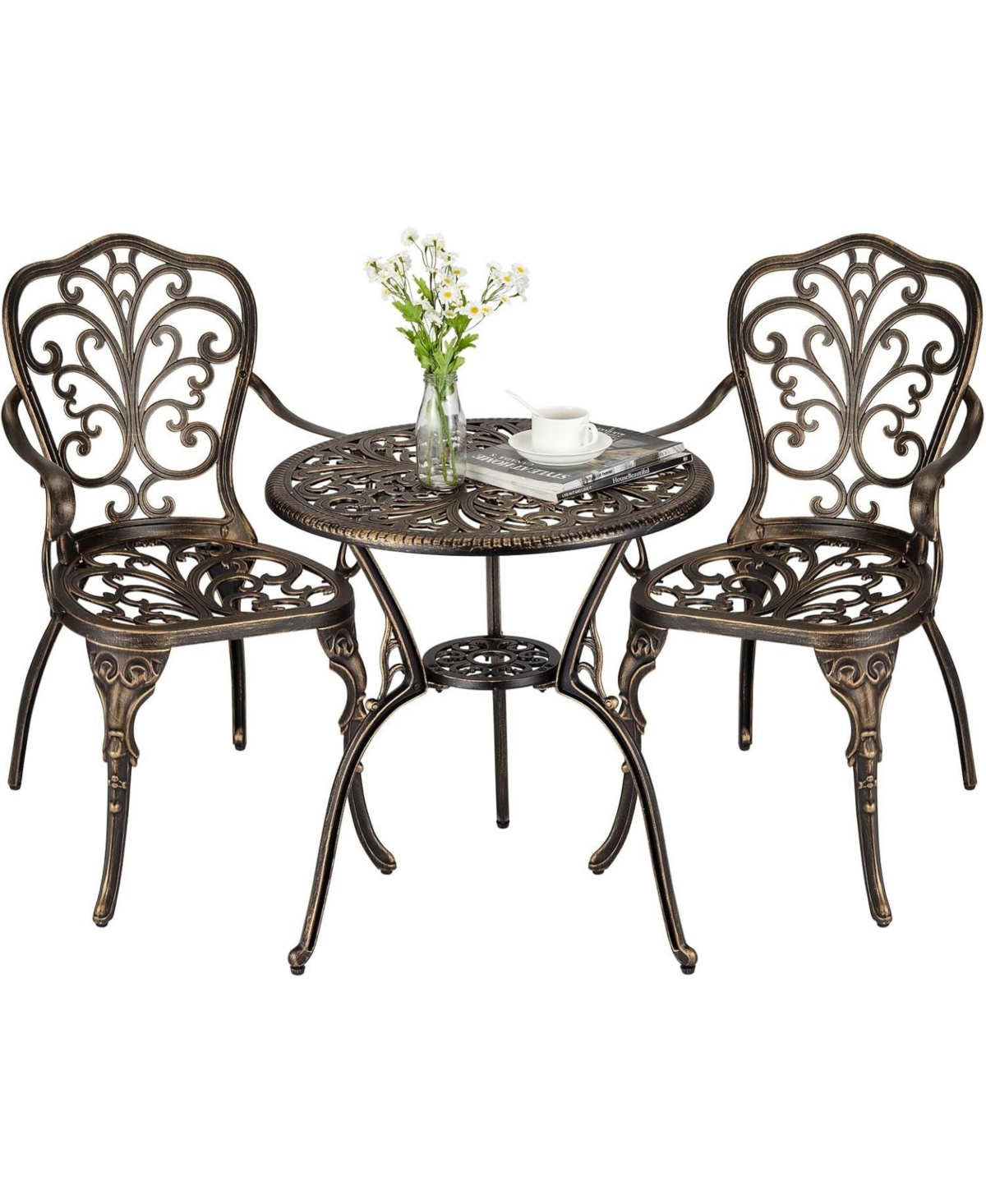Click here for gaomon Patio Bistro Sets 3 Piece Outdoor Cast Alum... prices