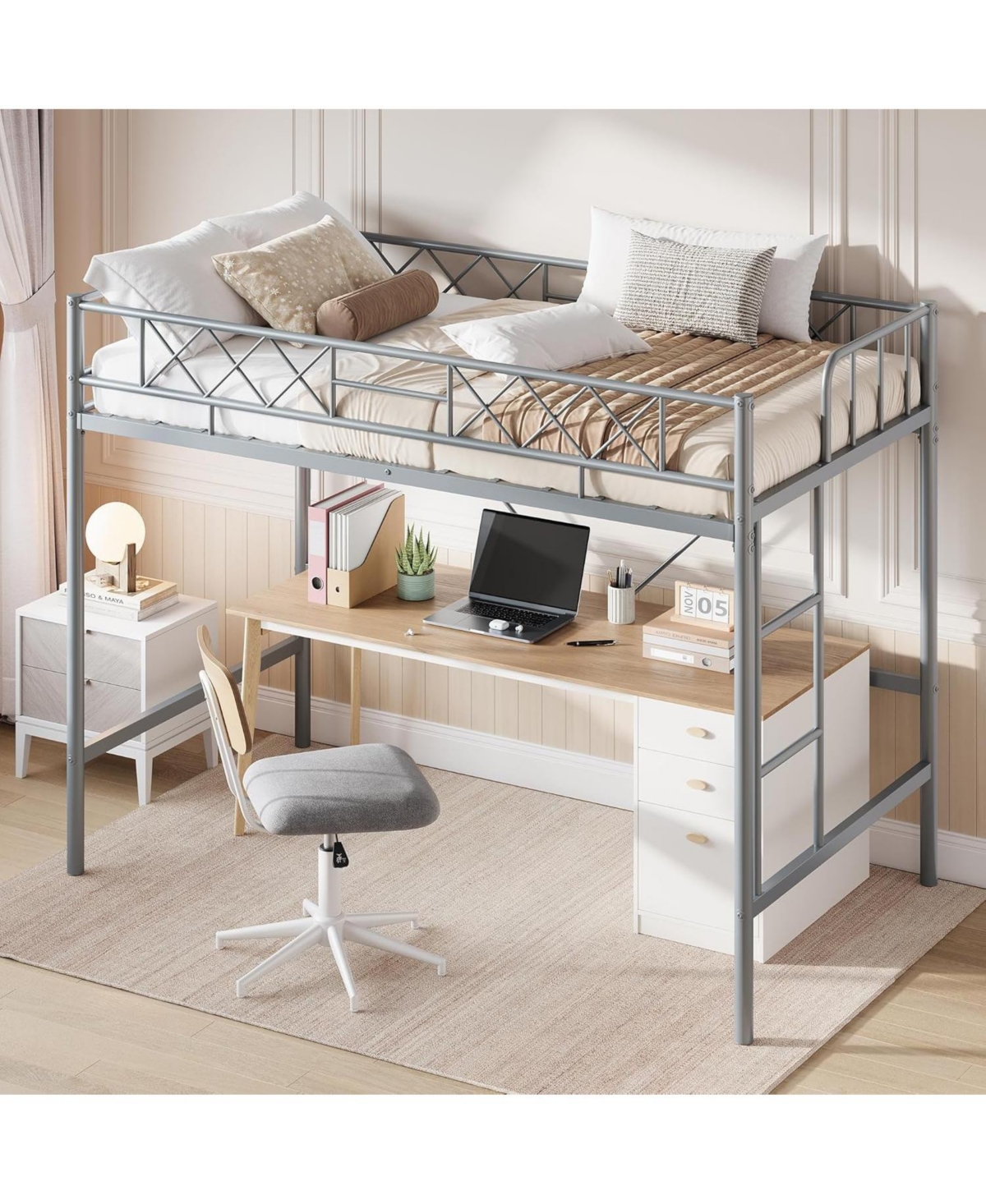 Click here for gaomon Twin Size Loft Bed  Heavy Duty Metal Frame... prices