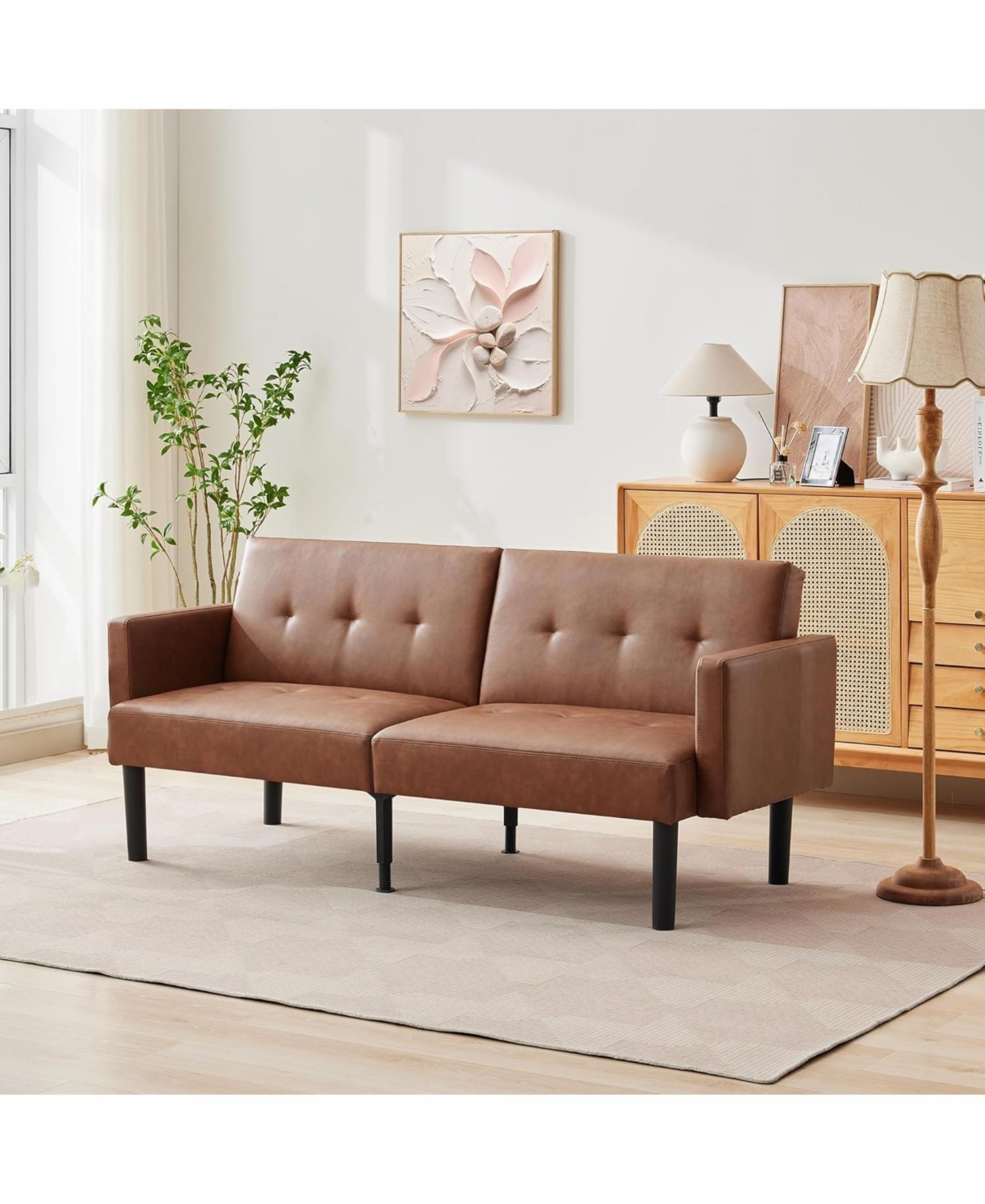 Click here for gaomon Mid-Century Futon Sofa Bed  3-Seater Conver... prices