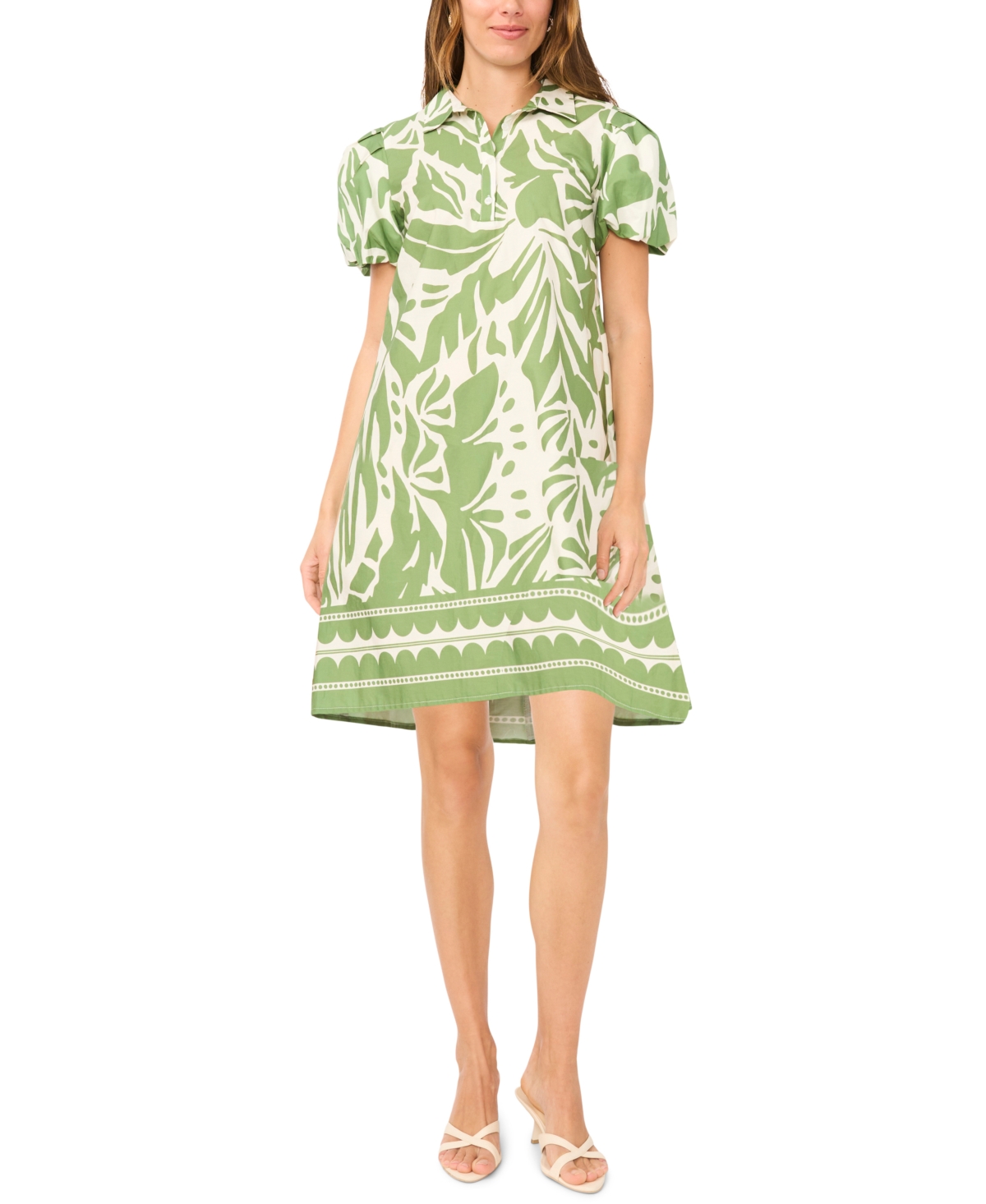 Click here for Msk Womens Short-Sleeve Button Collar Dress - Ivor... prices