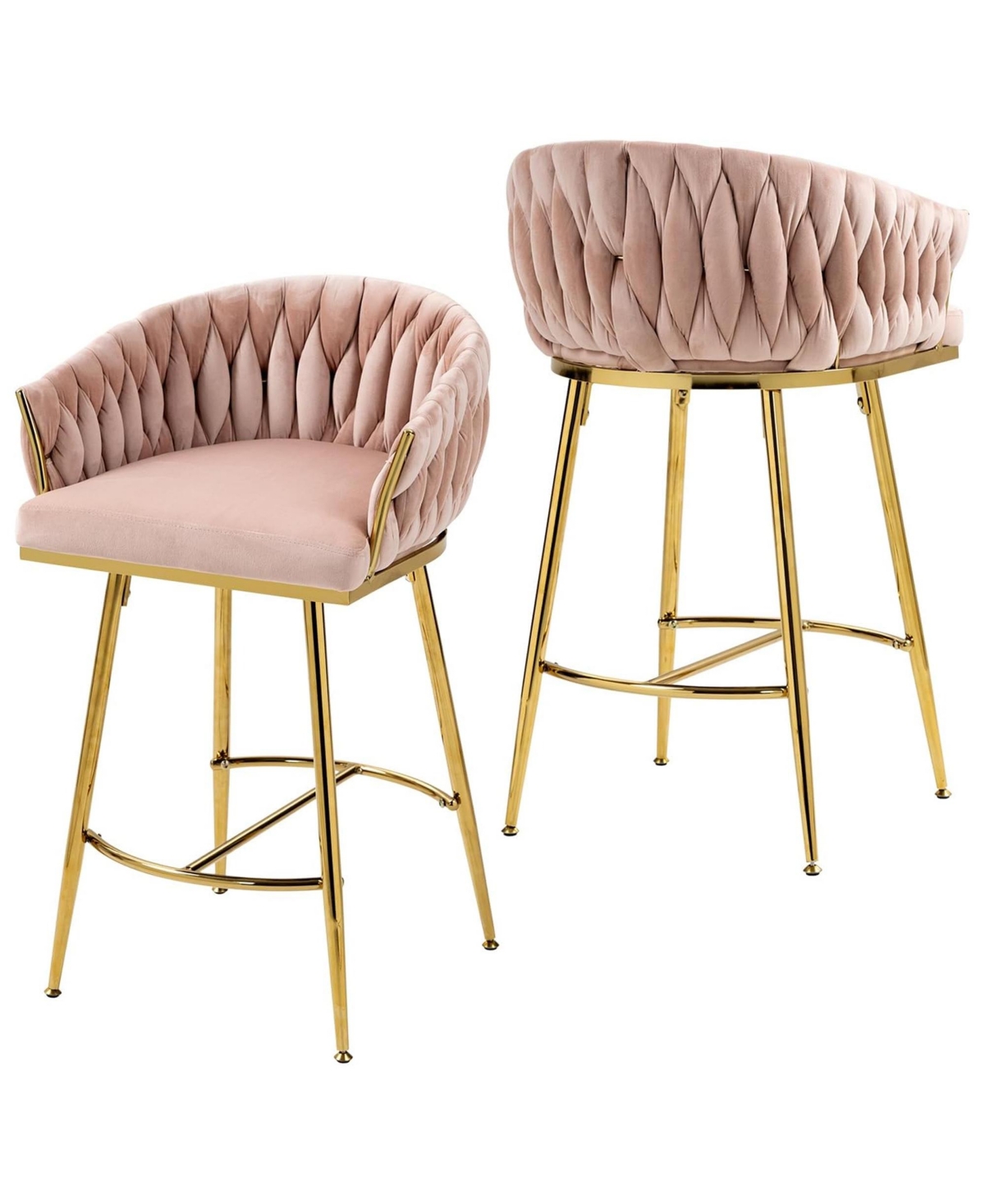 Click here for Rainsken Velvet Bar Stools Set of 2 - Hand-Wave Ba... prices