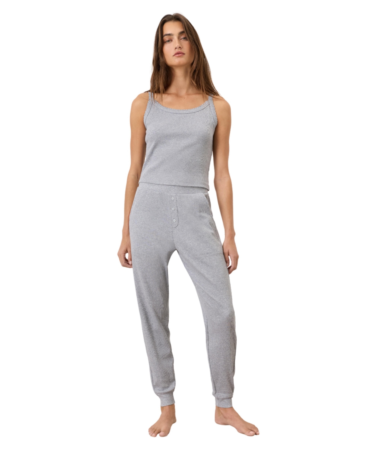 Click here for Pact Womens Dream Rib Jogger - Heather grey prices