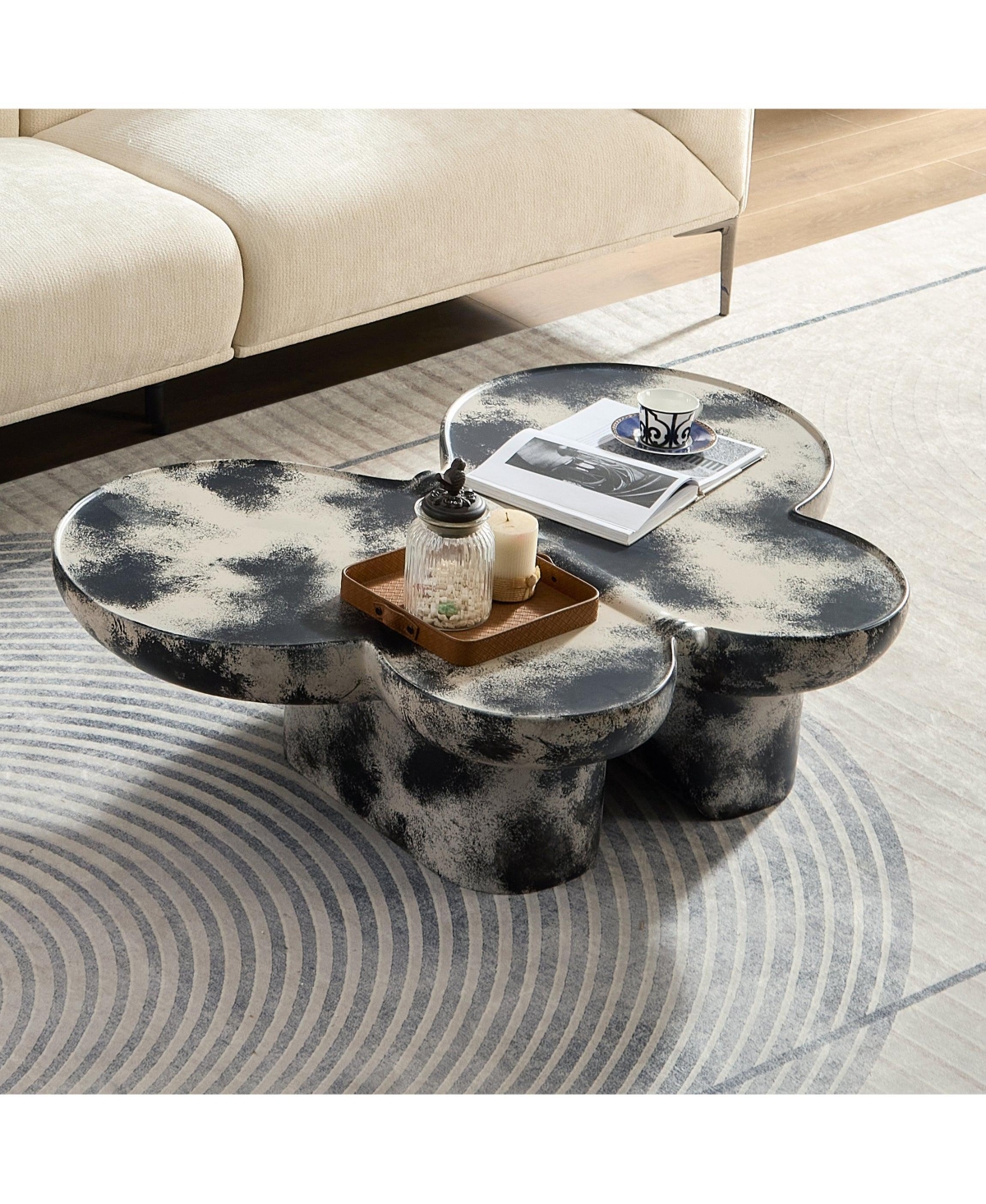 Click here for Boyel Living Modern Faux Travertine Coffee Table... prices