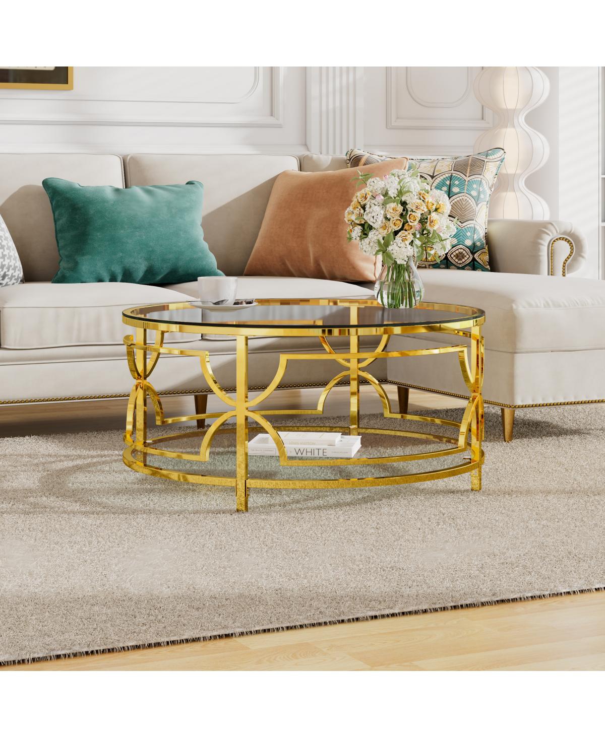 Click here for Streamdale Furniture Round Tempered Glass Coffee T... prices