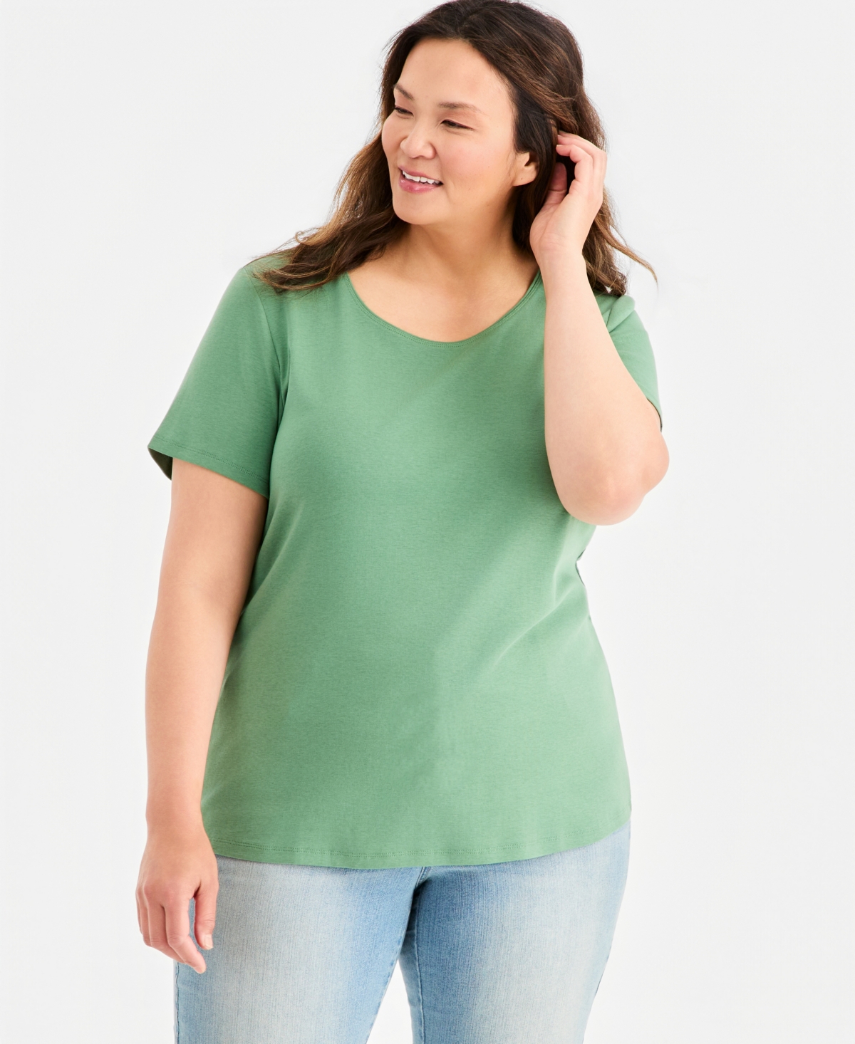 Click here for Style & Co Womens Plus Size Short-Sleeve Scoop-Nec... prices
