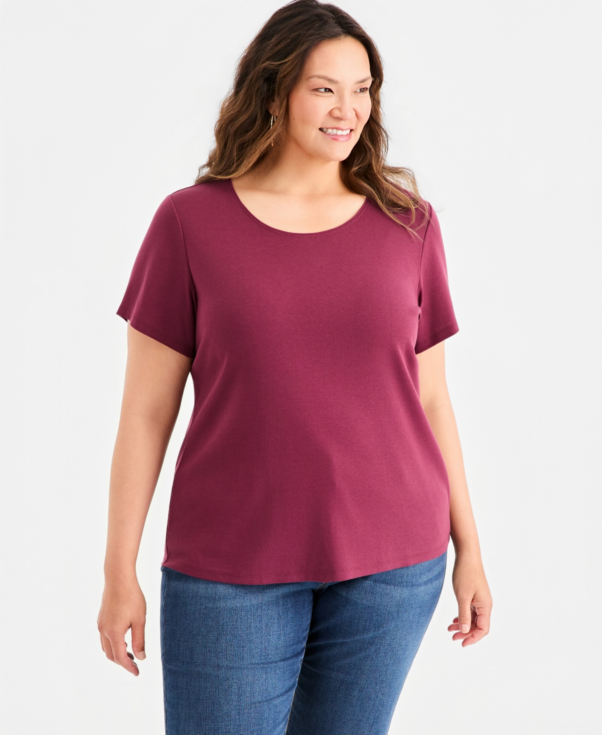 Click here for Style & Co Womens Plus Size Short-Sleeve Scoop-Nec... prices