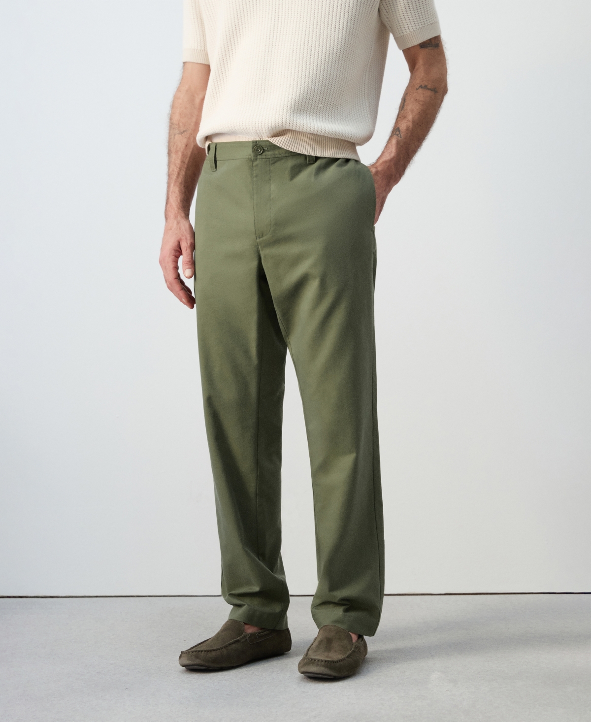 Click here for Mango Mens Regular-Fit Chino Pants - Forest Green prices