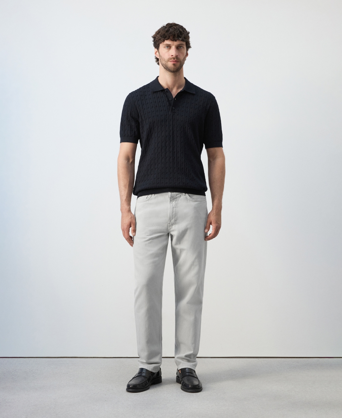 Click here for Mango Mens Lori Tapered-Fit Jeans - Ice Gray prices