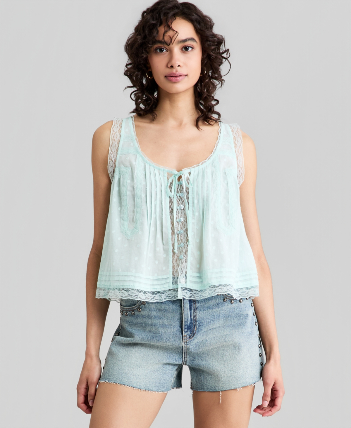 Click here for And Now This Womens Cotton Lace-Trim Tank Top  Mac... prices