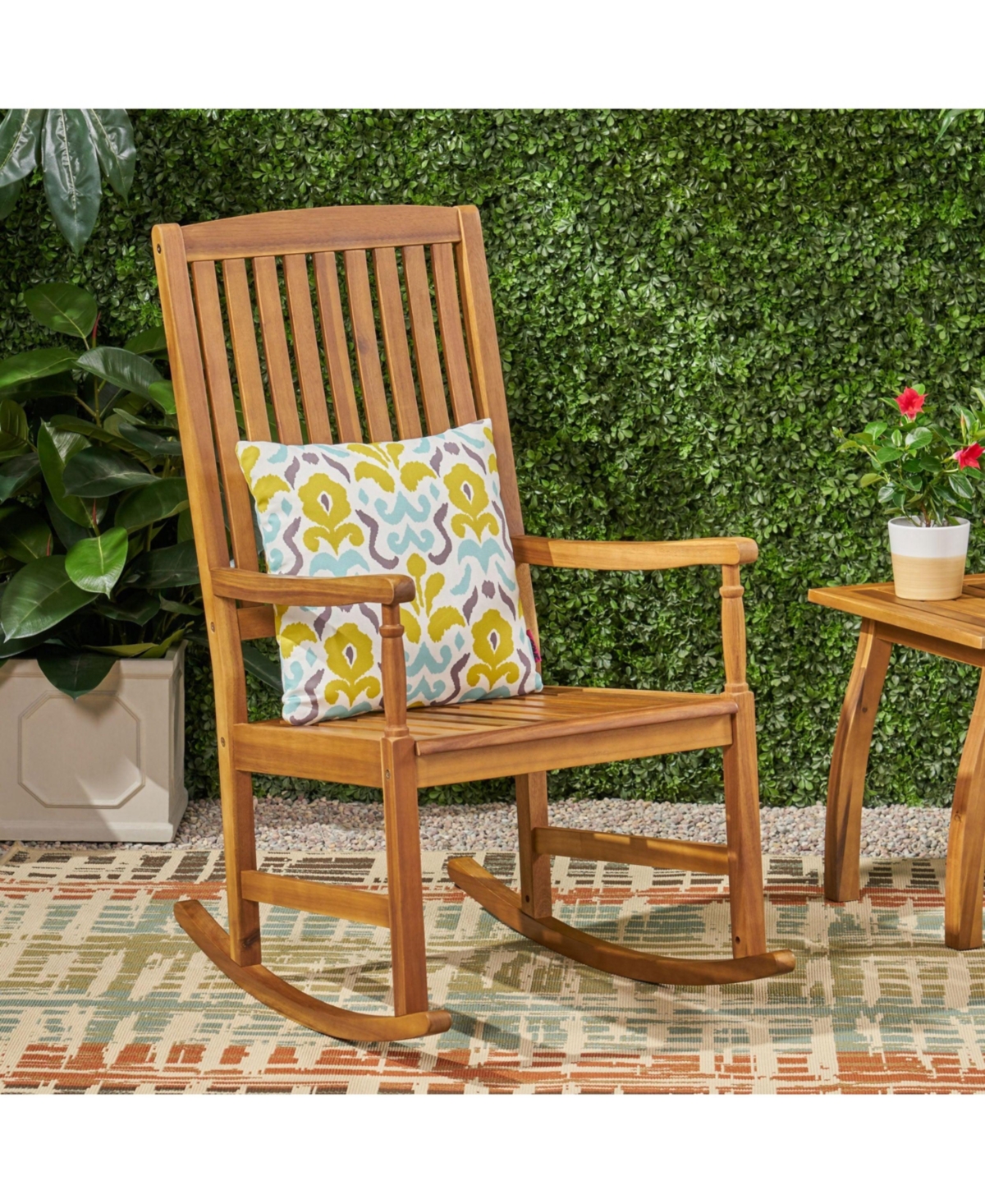 Click here for Mondawe Wood Outdoor Patio Rocking Chair Capacity... prices