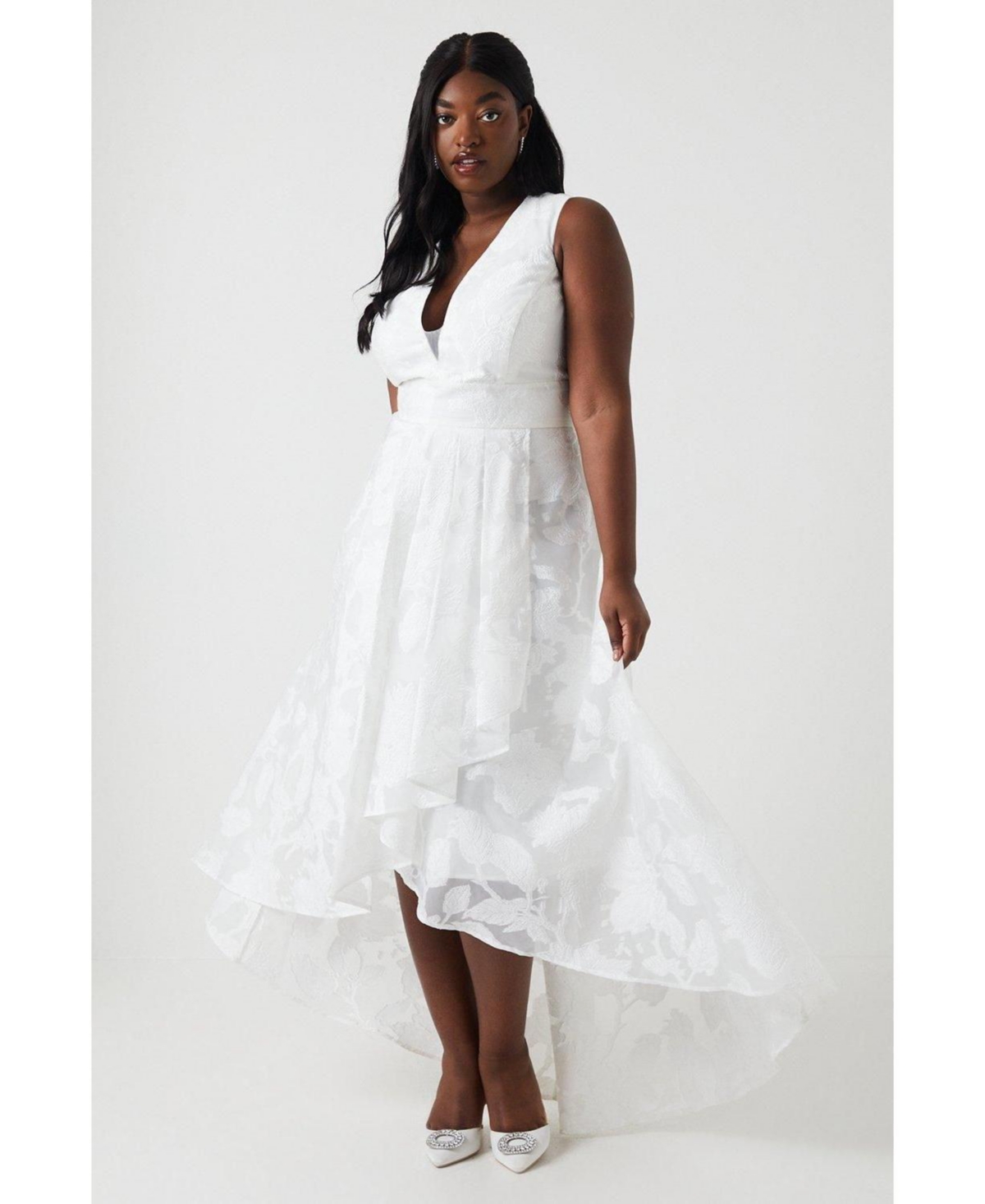 Click here for Coast Womens Plunge Neck Maxi Wedding Dress - Ivor... prices