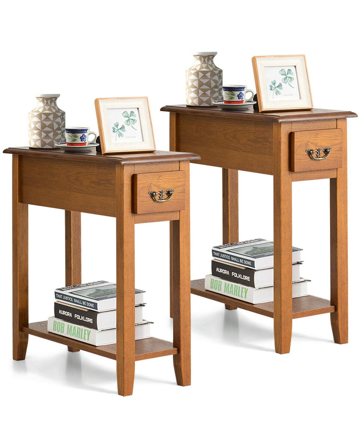 Click here for Gymax Set of 2 End Table Bedside Sofa End Table Na... prices