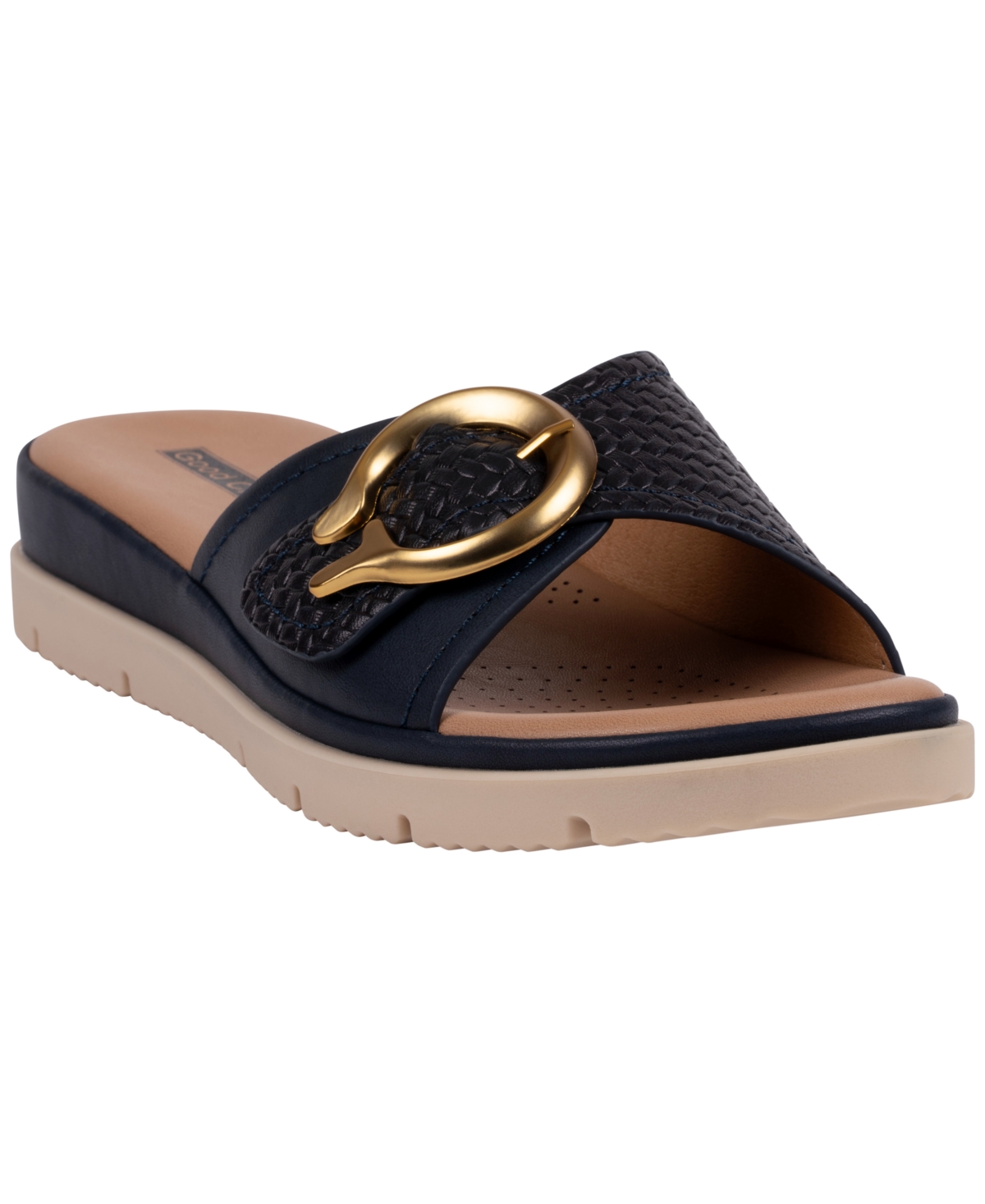 Click here for Gc Shoes Womens Raine Buckle Comfort Sandals - Nav... prices