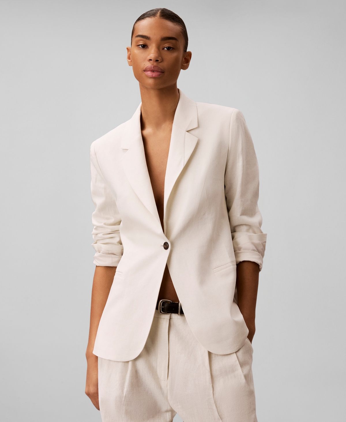 Click here for Calvin Klein Womens Classic Fit Long-Sleeve Blazer... prices