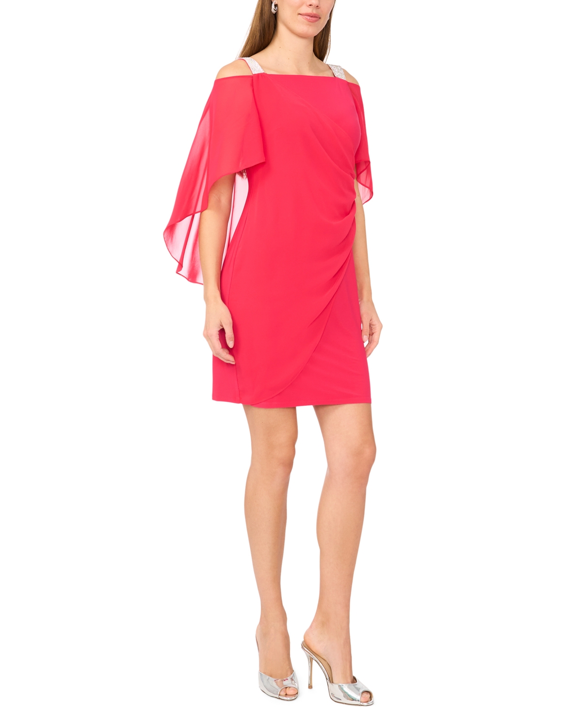 Click here for Msk Beaded-Strap Capelet-Back Dress - Virtual Pink prices