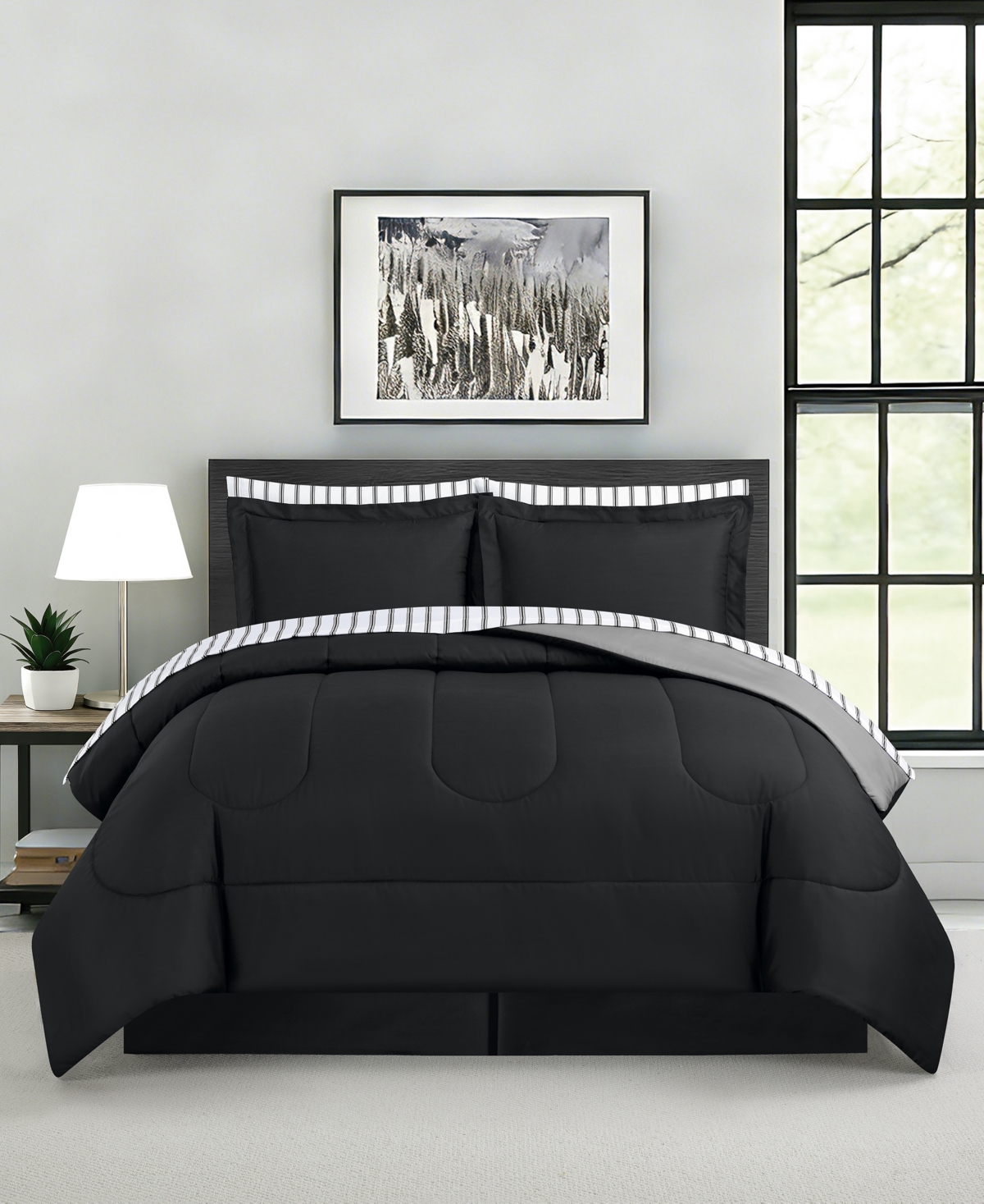 Click here for Macys Drew Reversible 8-Pc. Comforter Sets - Black prices