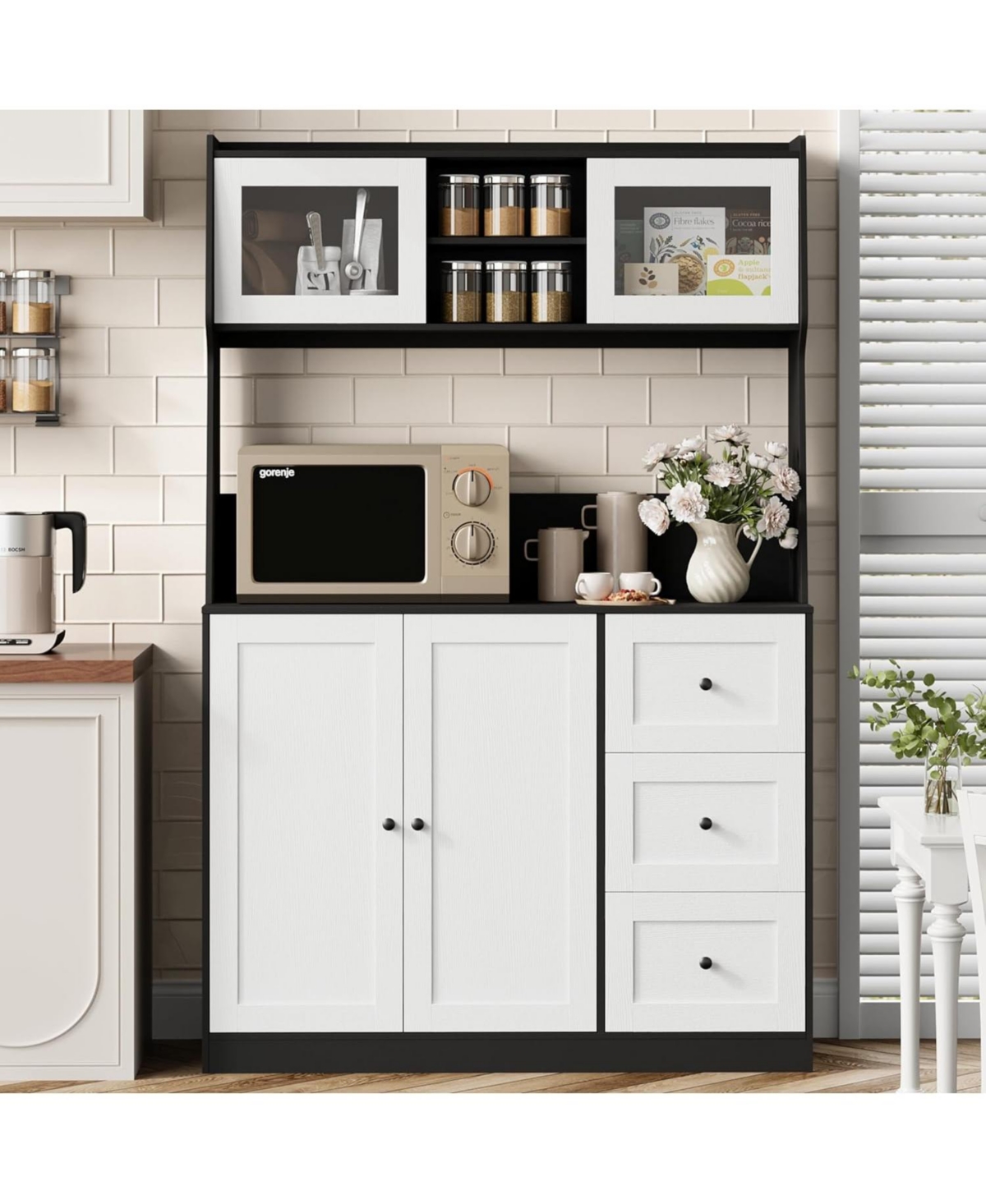 Click here for gaomon 66" Kitchen Pantry Cabinet with Microw... prices