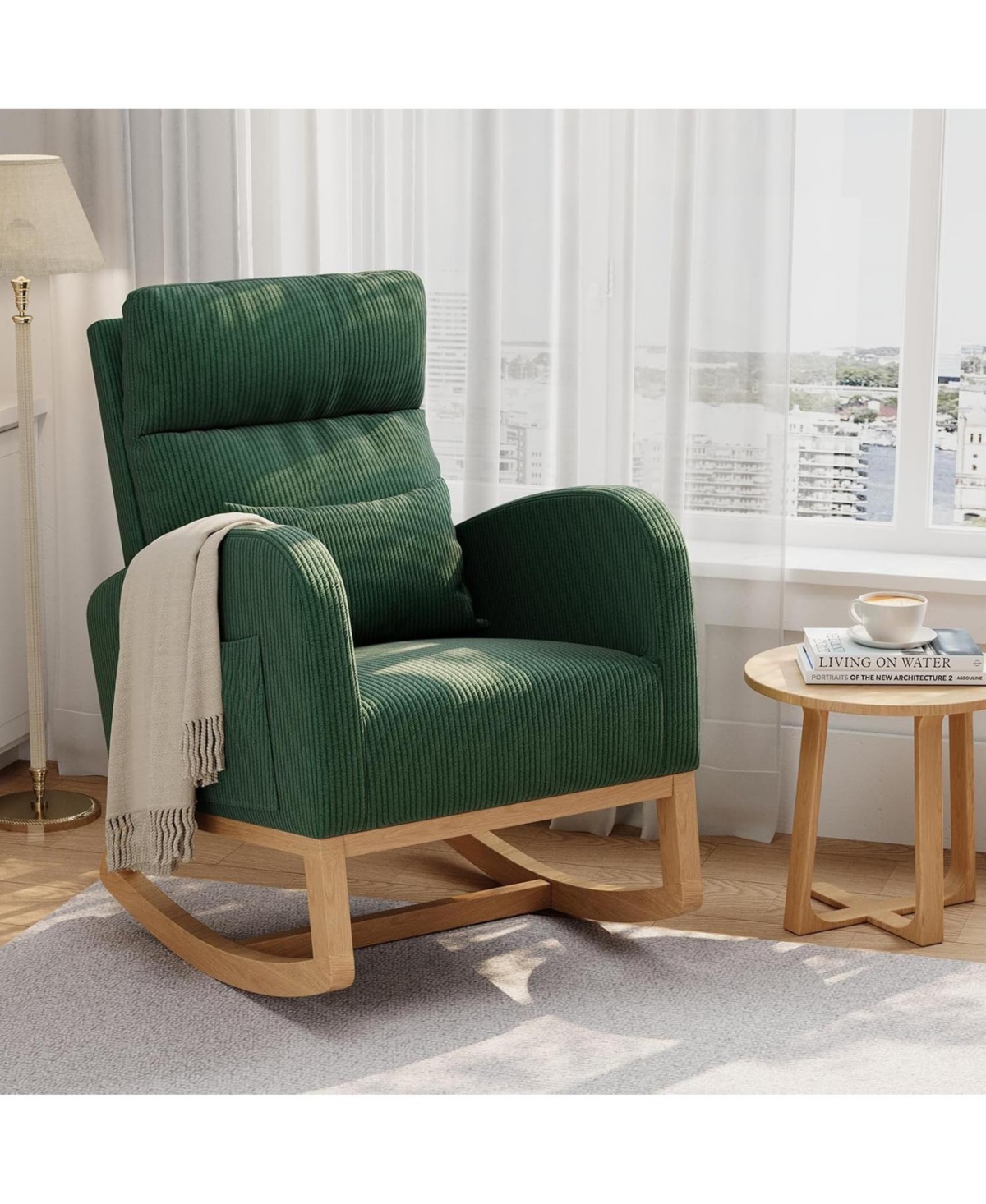 Click here for gaomon Corduroy Rocking Chair  Modern Nursery Glid... prices