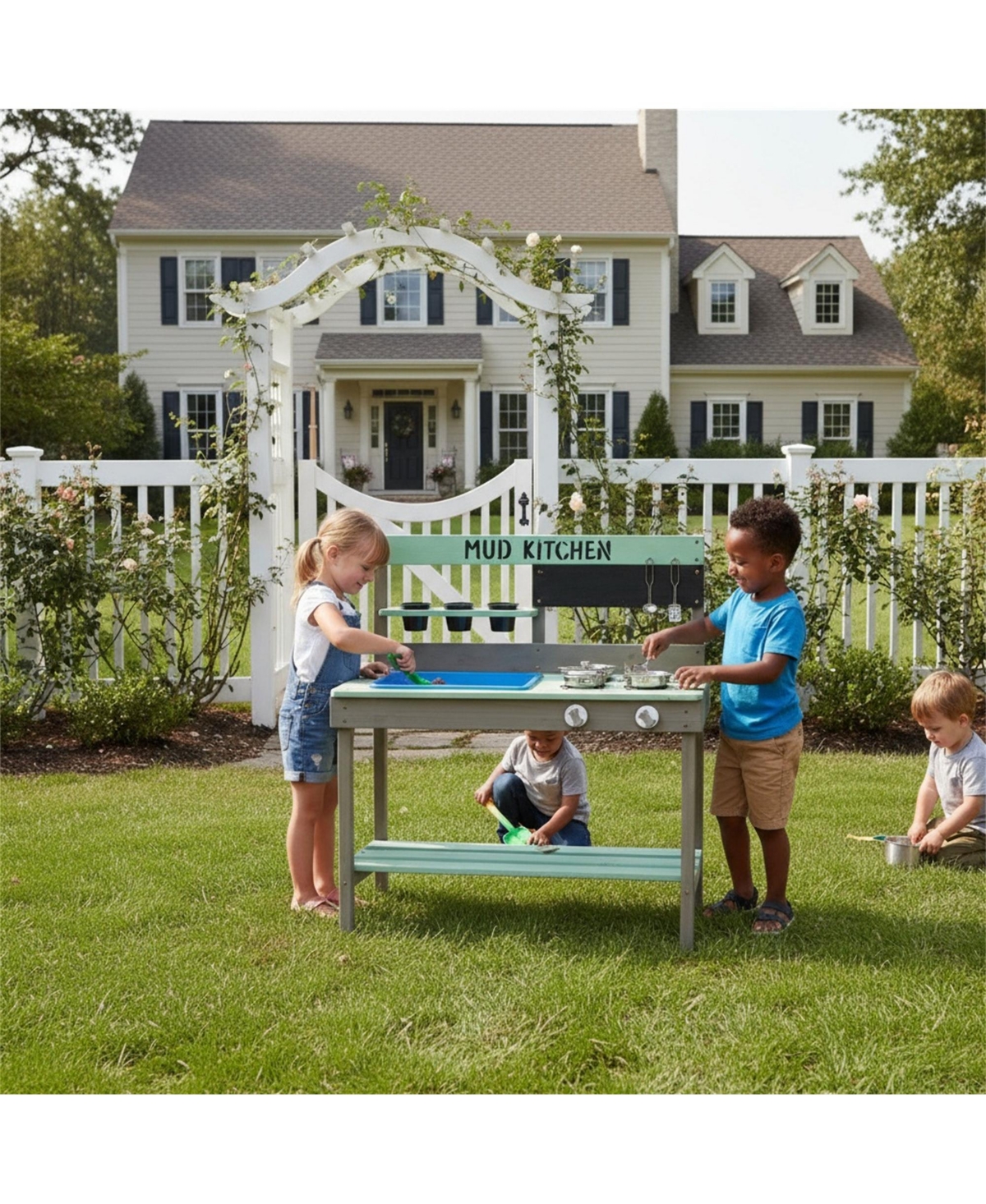 Click here for Clihome Kids Play Kitchen  Wood Mud Kitchen with W... prices