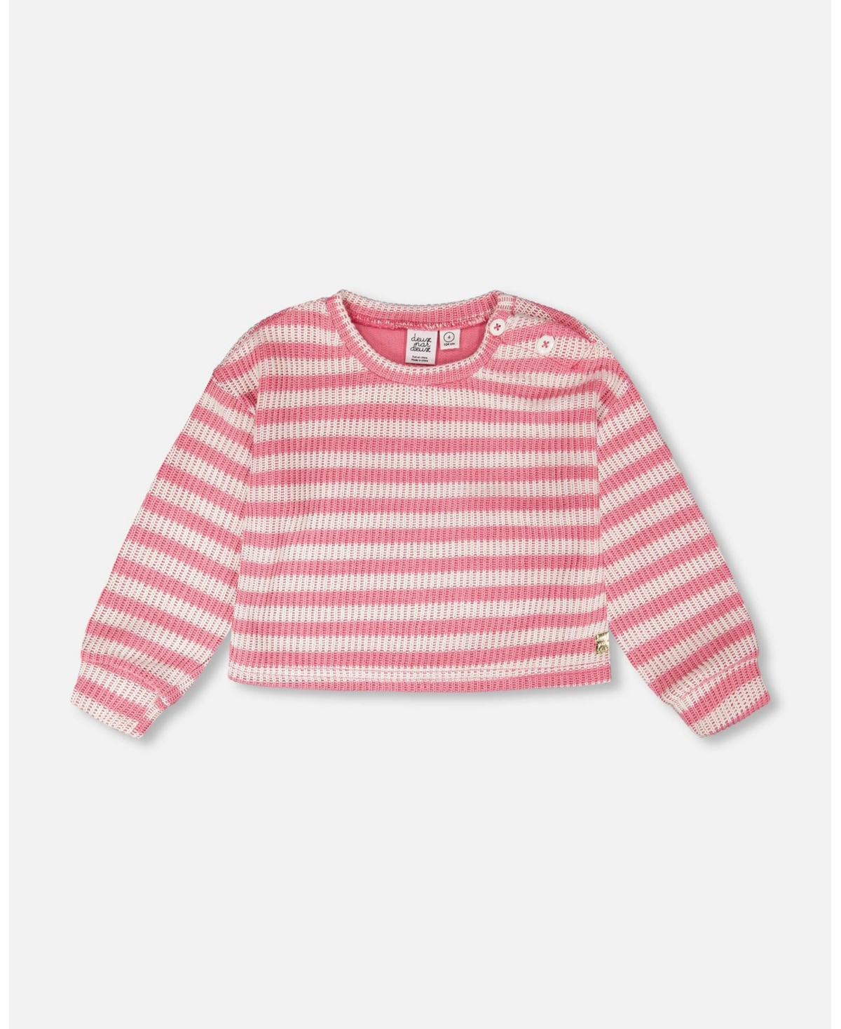 Click here for Deux par Deux Big Girls Striped Sweater - Pink  wh... prices