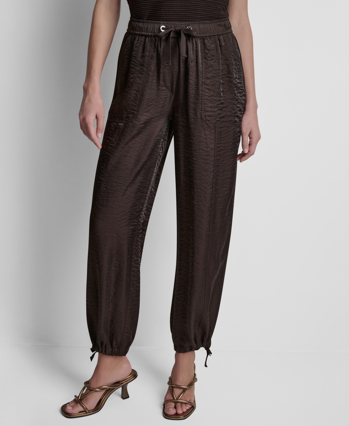 Click here for Dkny Womens Twinkle Tie-Leg Pants - Tobacco prices