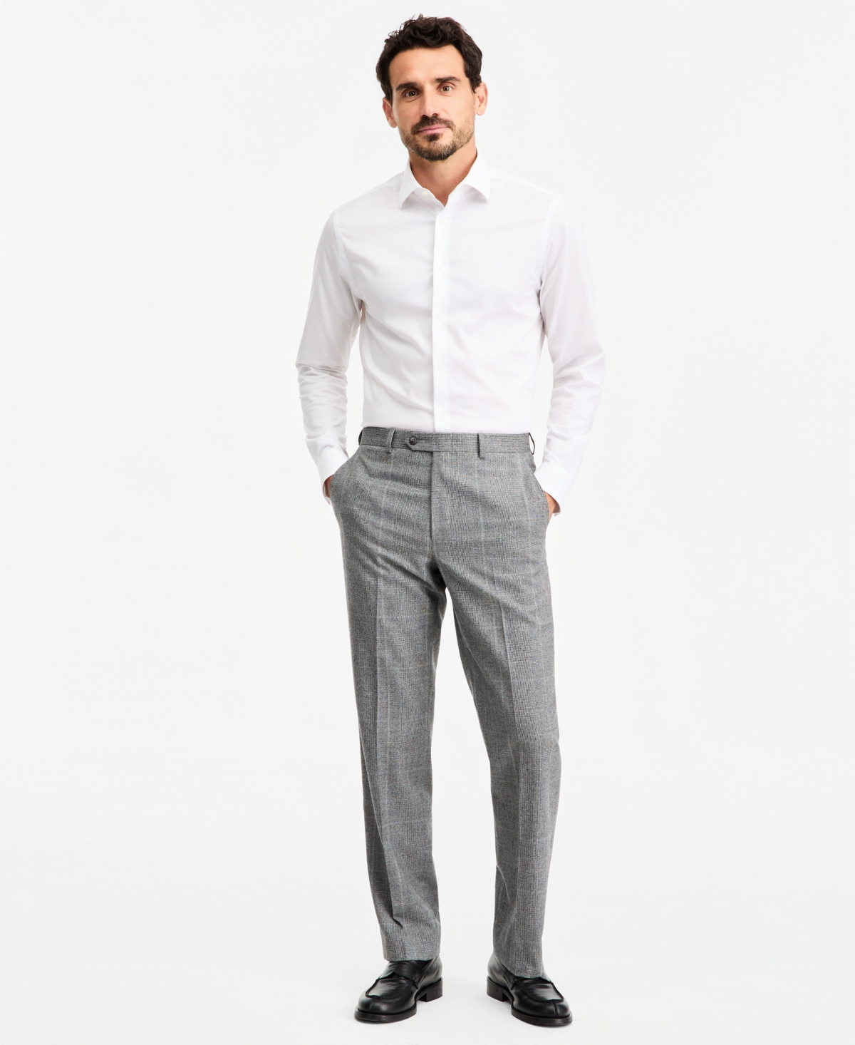 Click here for Michael Kors Mens Classic-Fit Wool-Blend Stretch P... prices