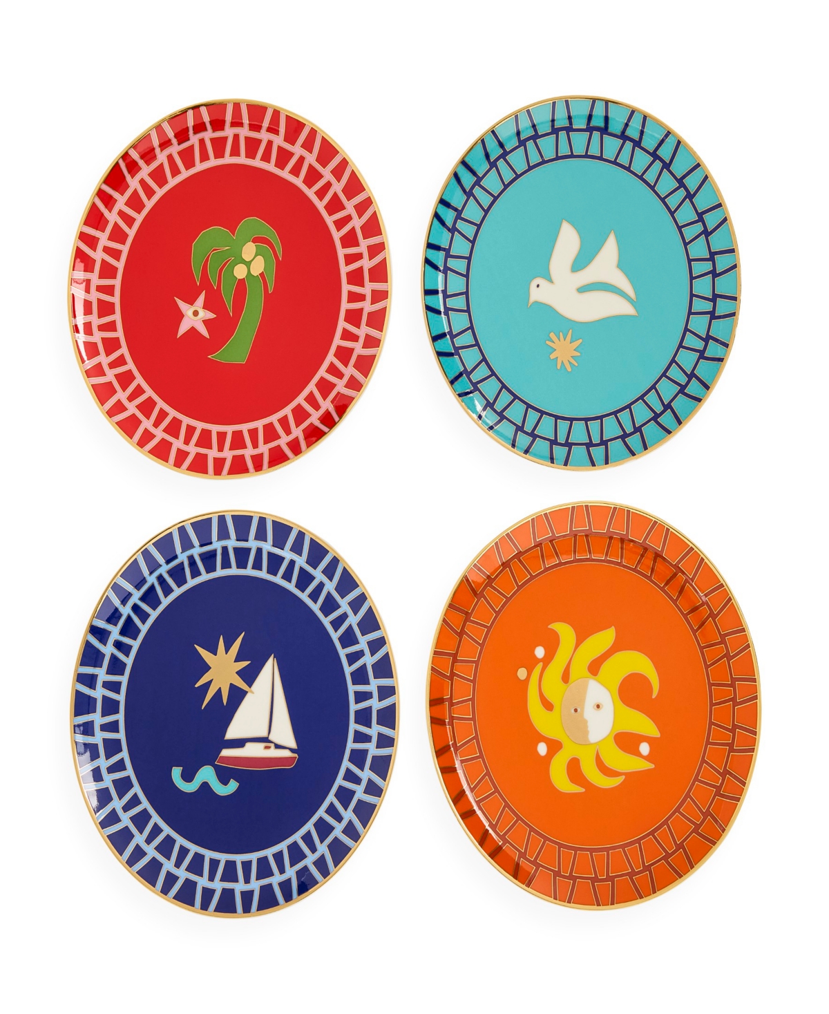 Click here for Jonathan Adler Playa Small Plates  Set of 4  Servi... prices