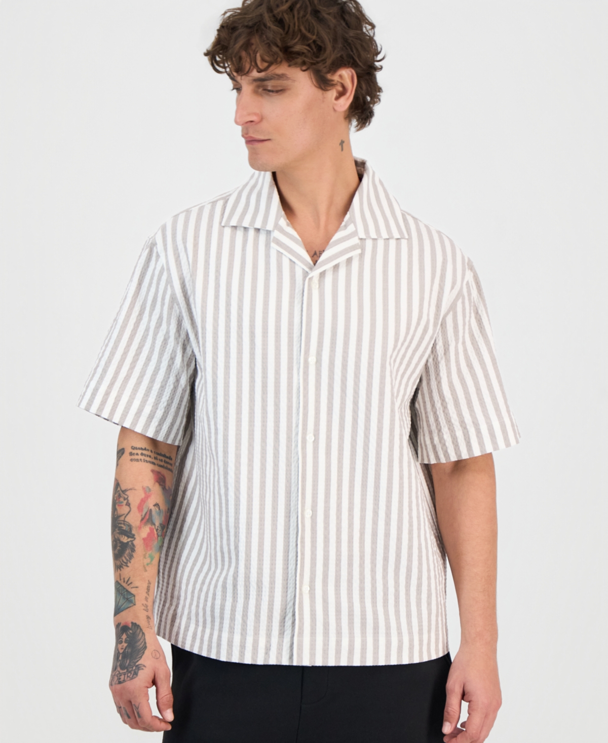 Click here for Hugo Boss Espino Cotton-Blend Striped Button Shirt... prices