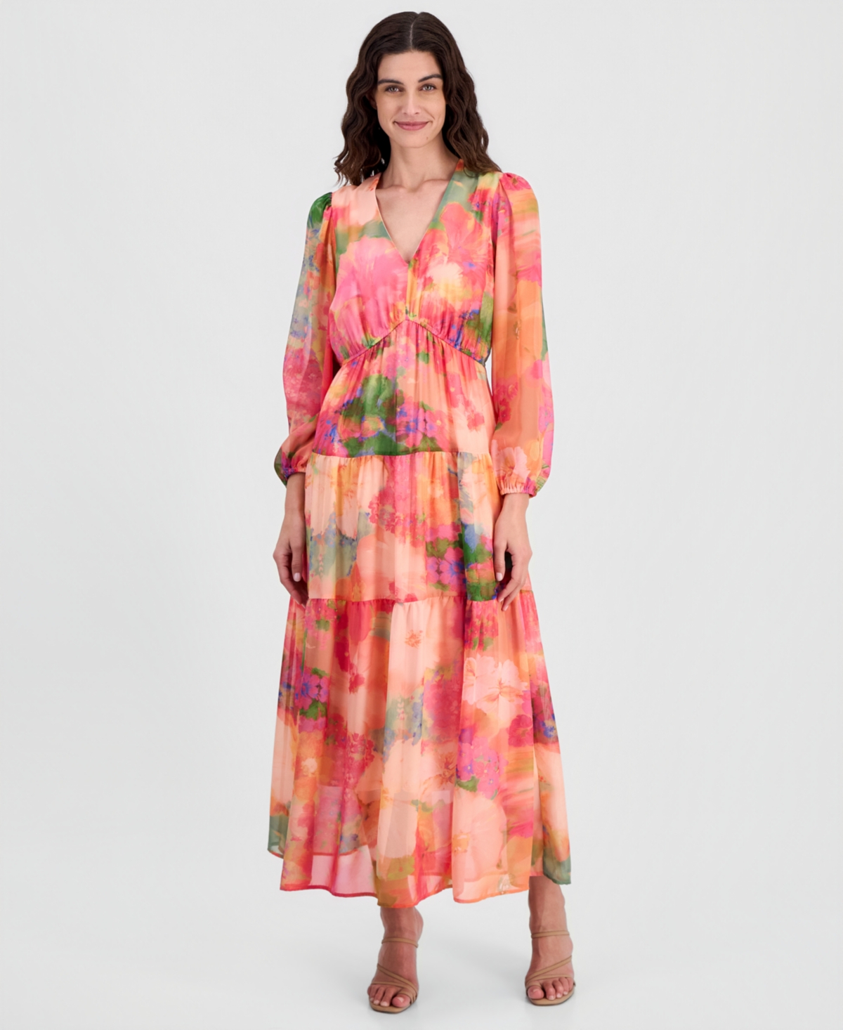 Click here for Robbie Bee Womens V-Neck Long-Sleeve Maxi Dress -... prices