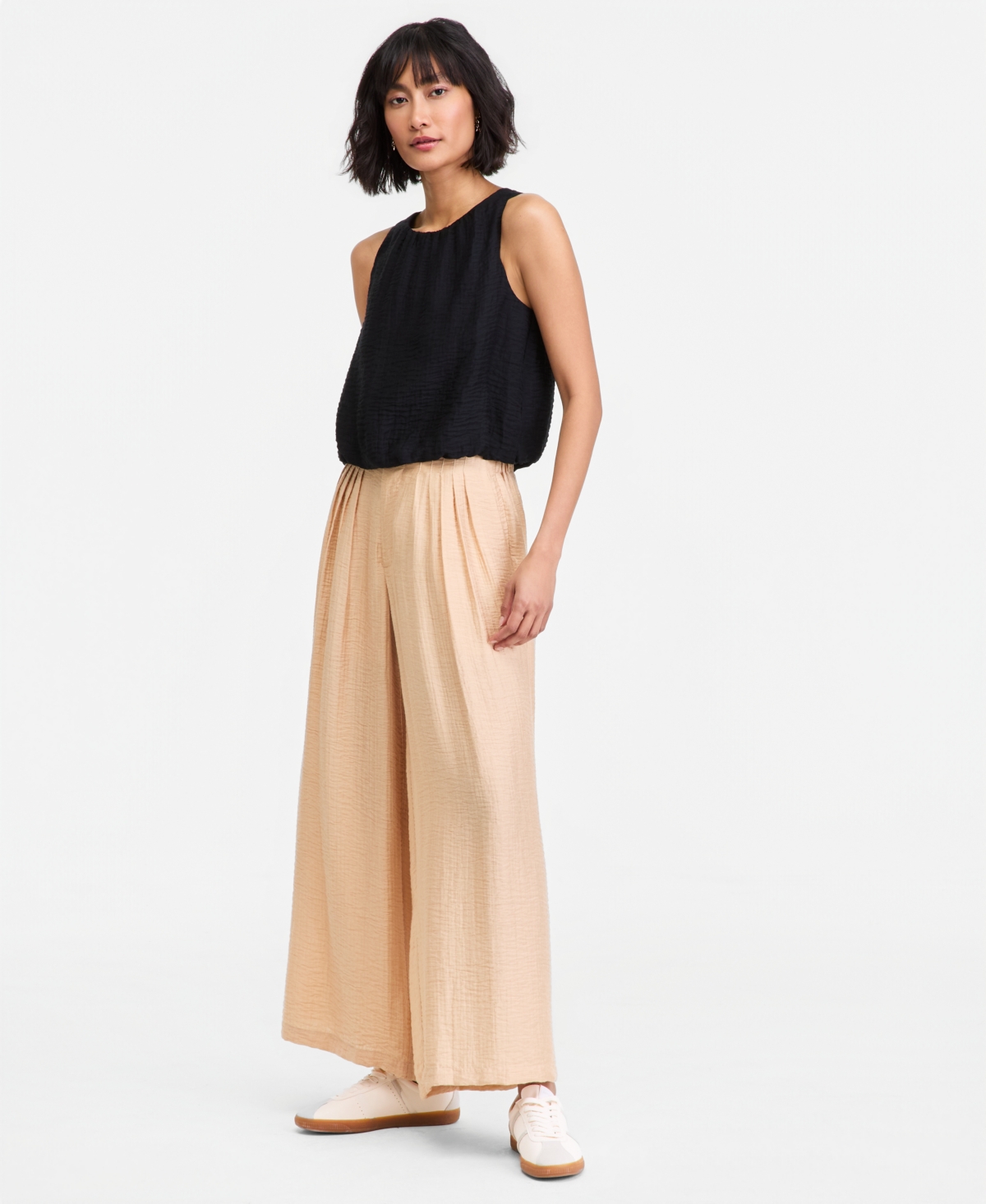Click here for On 34th Womens Pintucked Gauze Wide-Leg Pants  Reg... prices