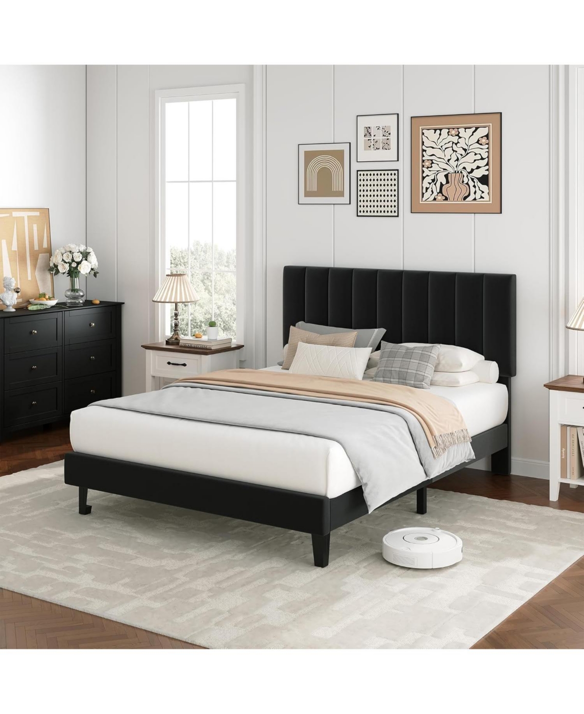 Click here for gaomon Size Velvet Upholstered Platform Bed Frame... prices