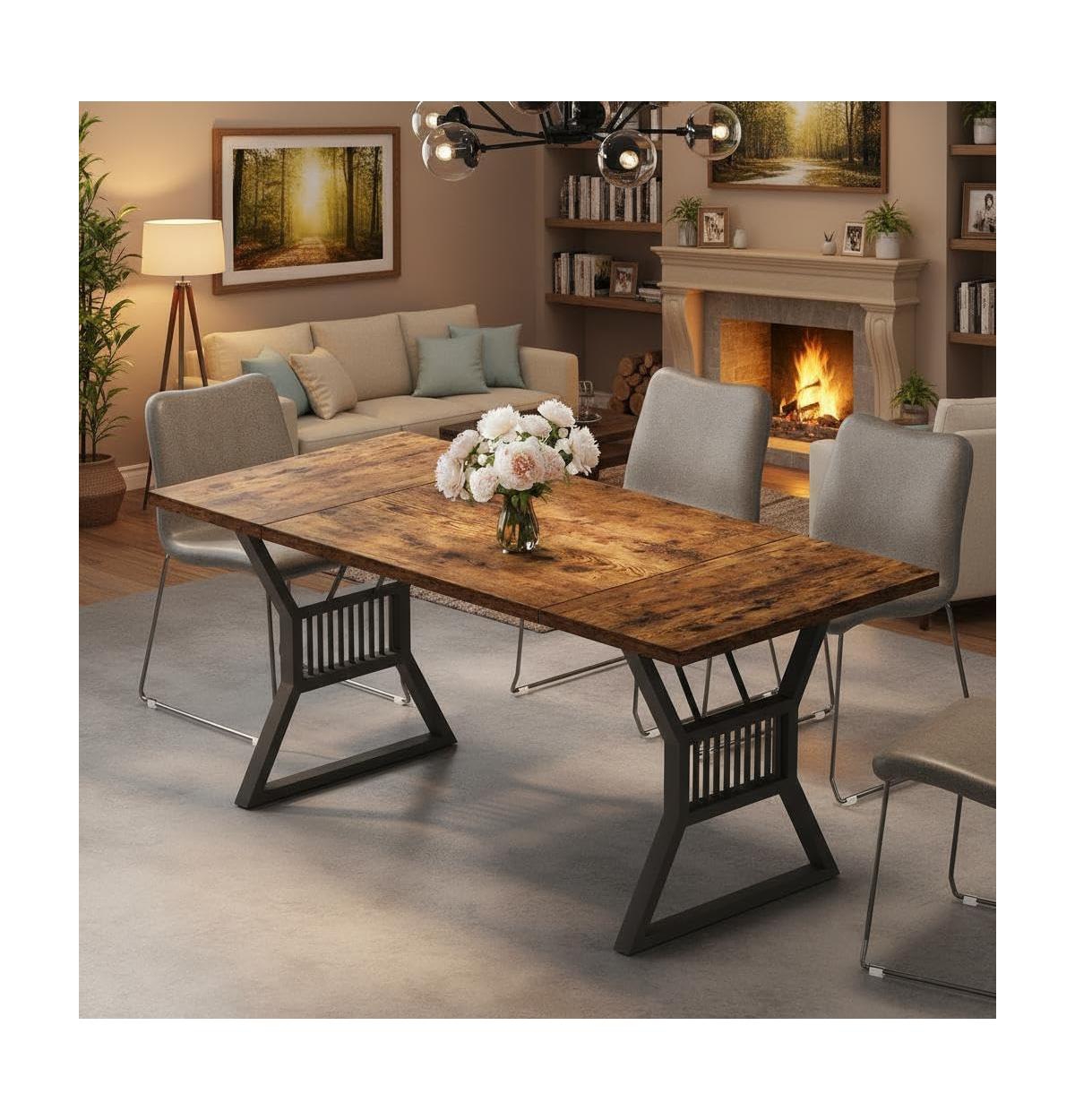 Click here for gaomon 70.8" Farmhouse Dining Table for 4-6... prices