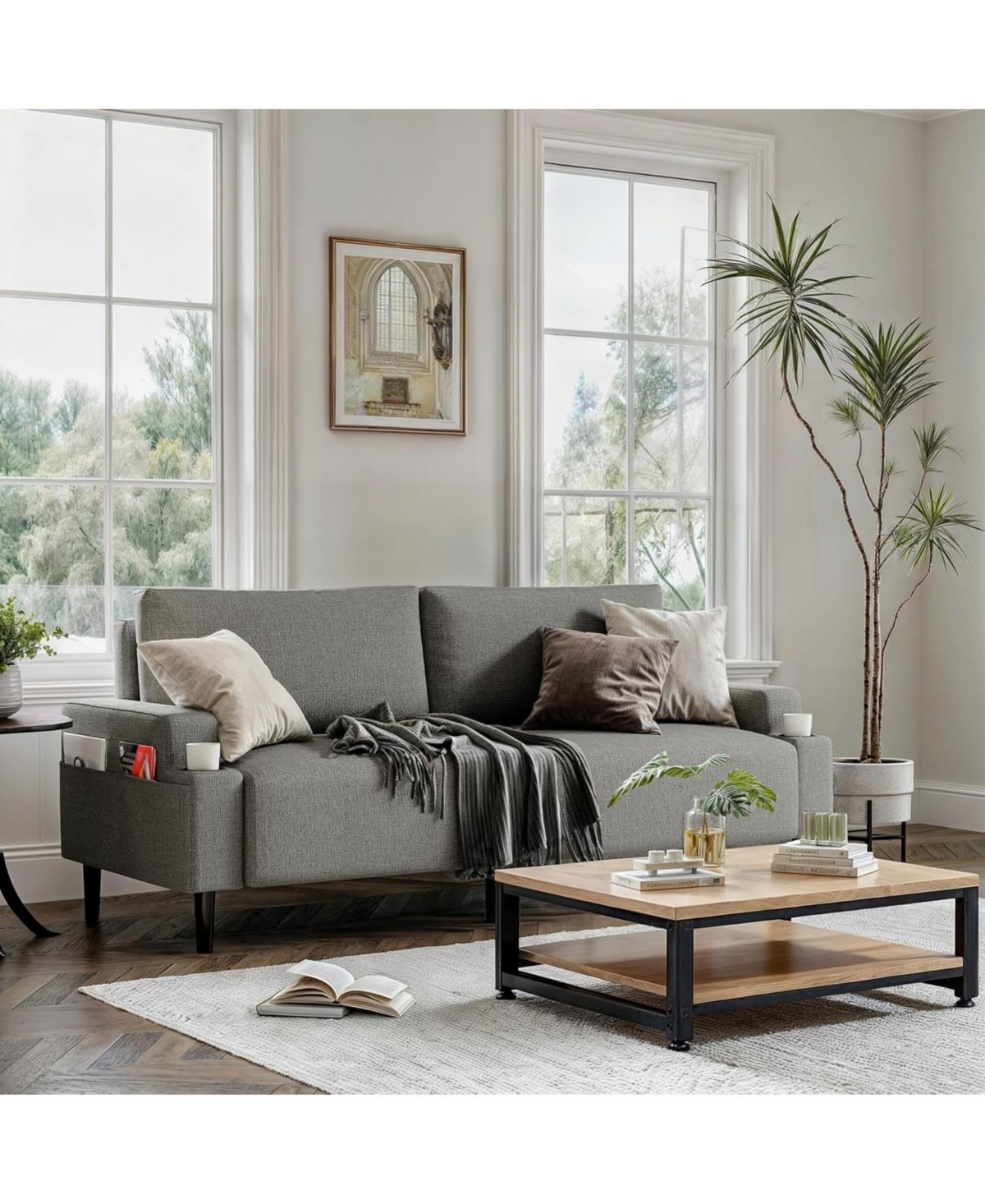 Click here for gaomon 80.7" Loveseat Sofa  Fabric Modern Sle... prices